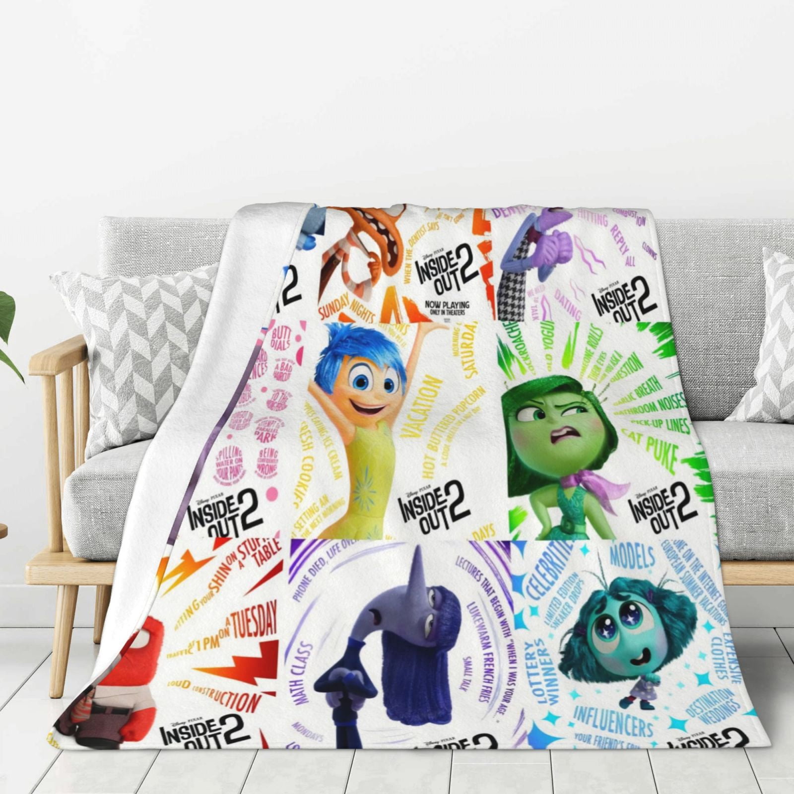 Pixar Inside Out Current Mood Many Emotions Blanket for Couch - Super ...