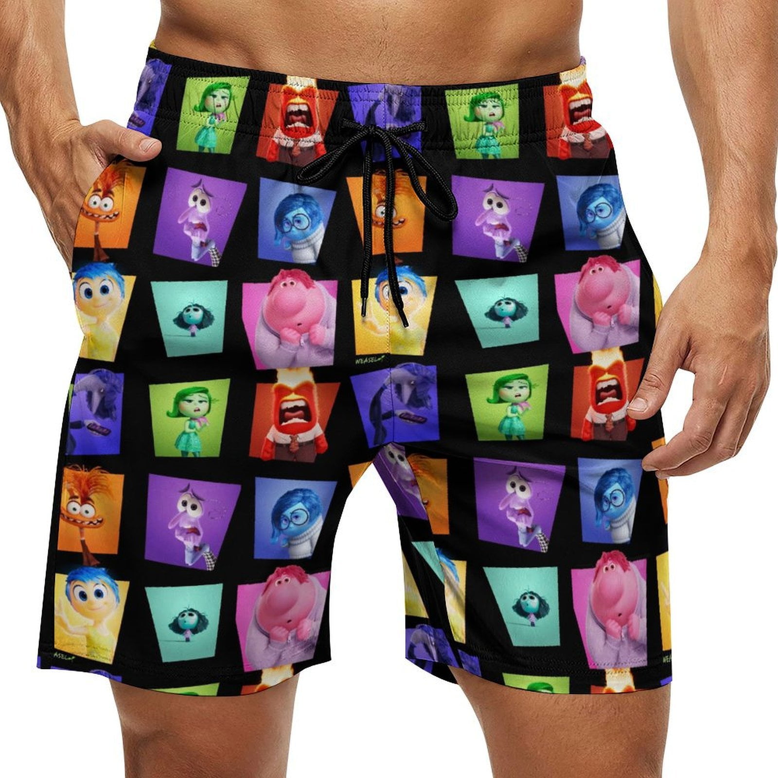 Pixar Inside Out Current Mood Many Emotions Mens Swim Trunks Quick Dry Board Shorts with Mesh ...