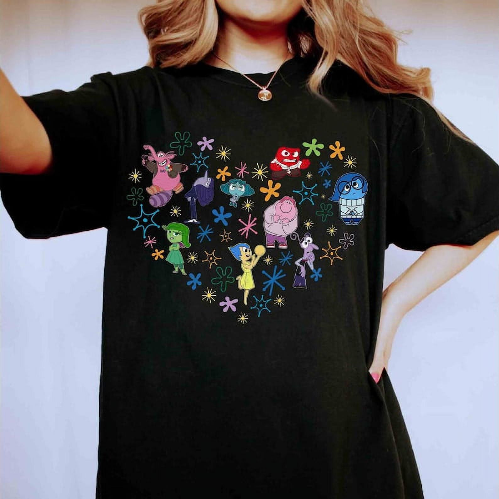 Pixar Inside Out Characters Group Love Heart T-shirt, Today Is A Core ...