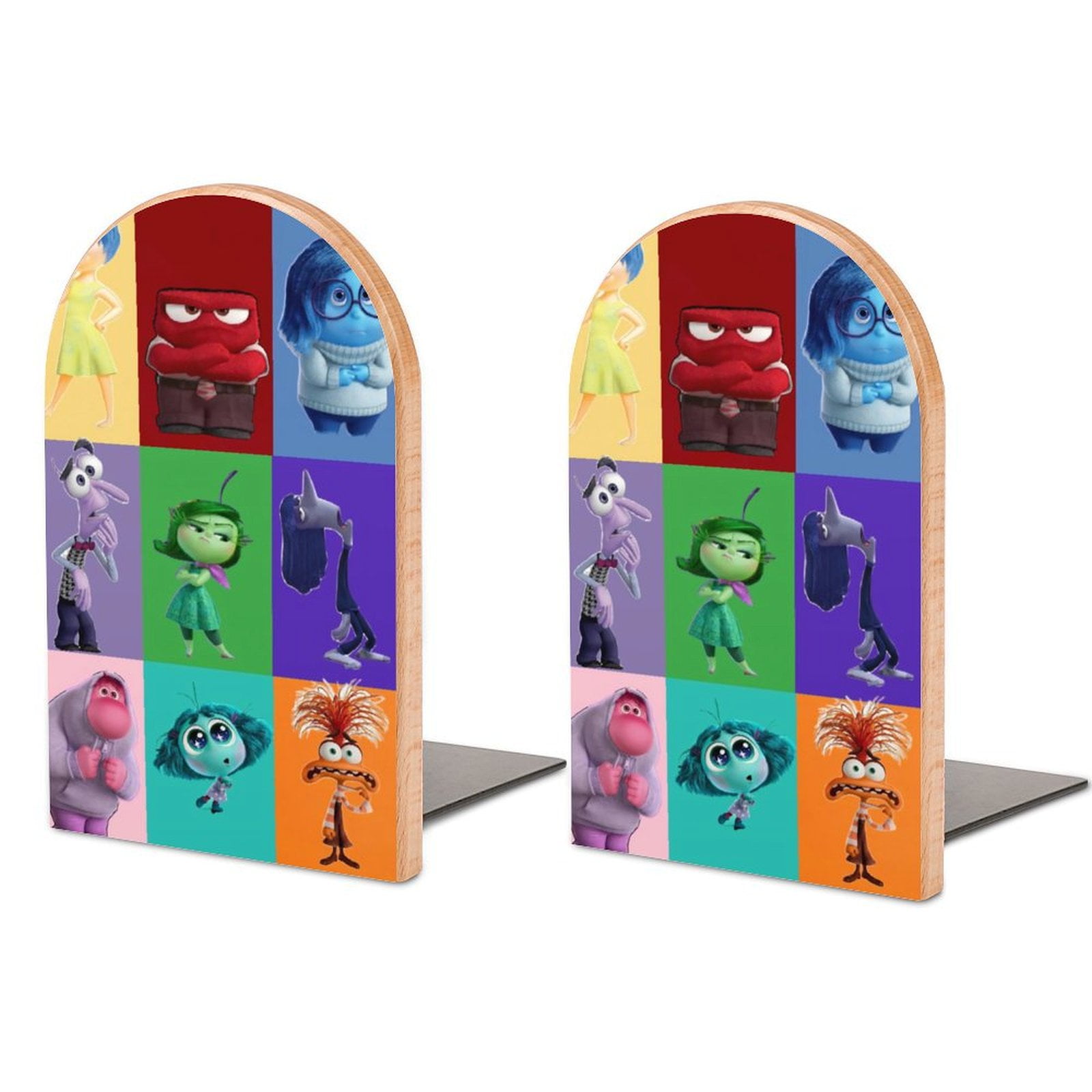 Pixar Inside Out Current Mood Many Emotions Book Ends,Wood Bookends for ...