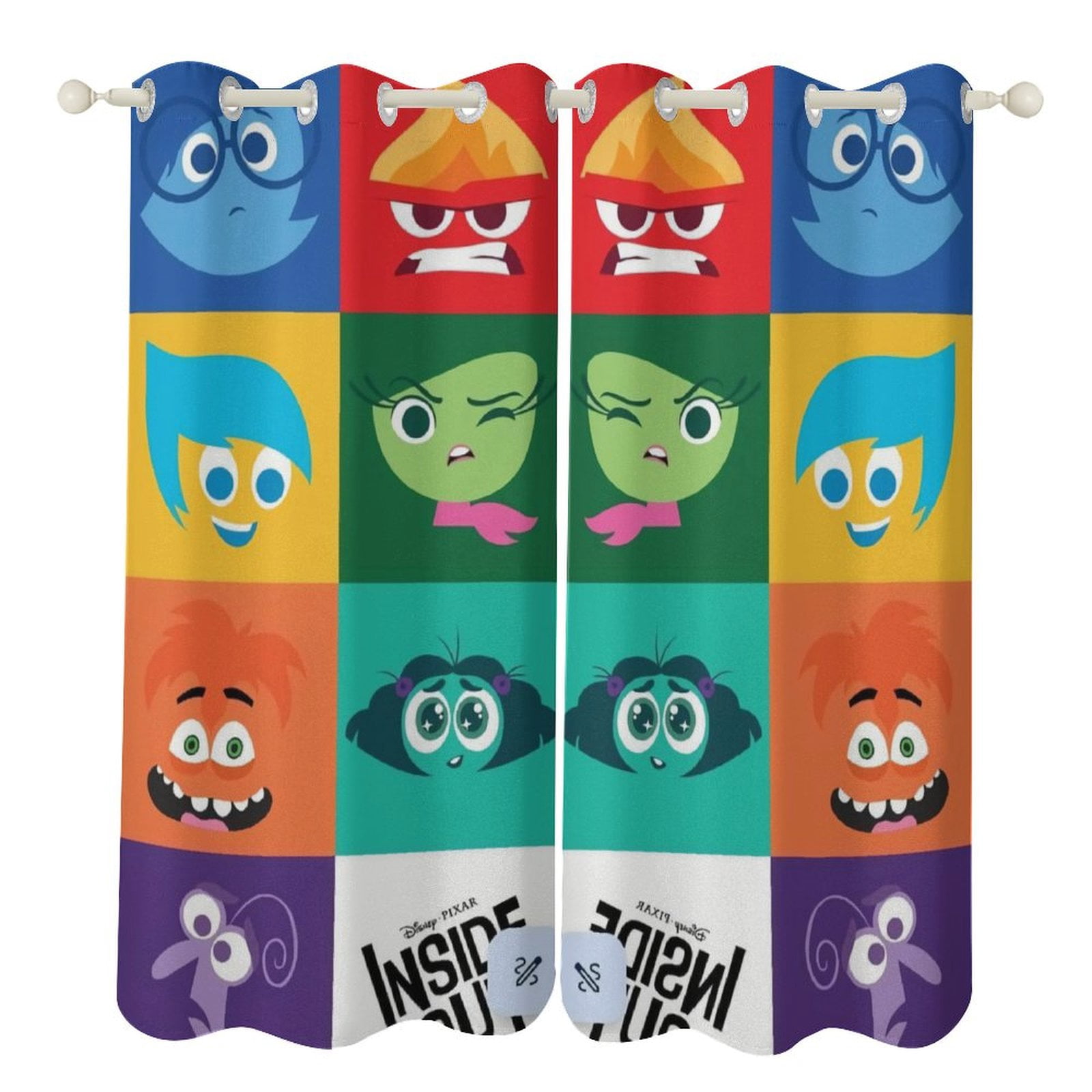 Pixar Inside Out Current Mood Many Emotions Curtains 72 Inch,Blackout ...