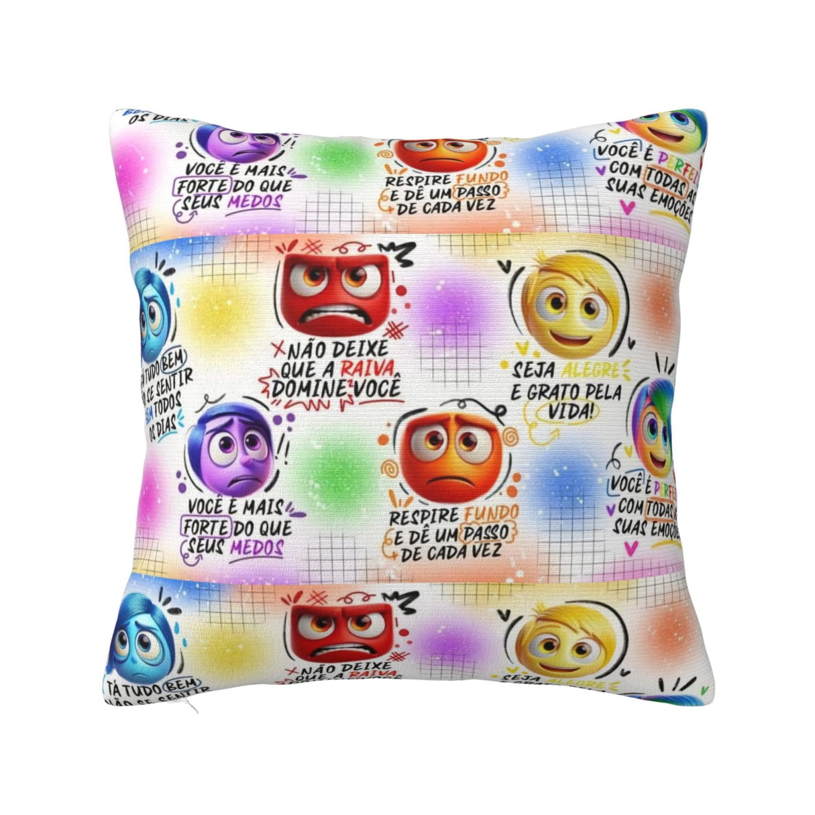 Pixar Inside Out Current Mood Many Emotions Throw Pillow Covers 22x22 ...