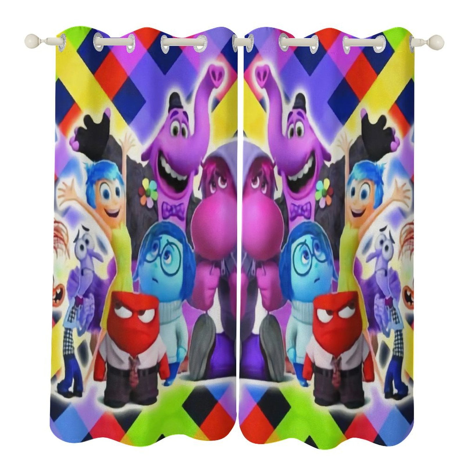 Pixar Inside Out Feel All Your Emotions Vintage Kids Curtains 52 X 72 Inch,Cartoon Blackout ...