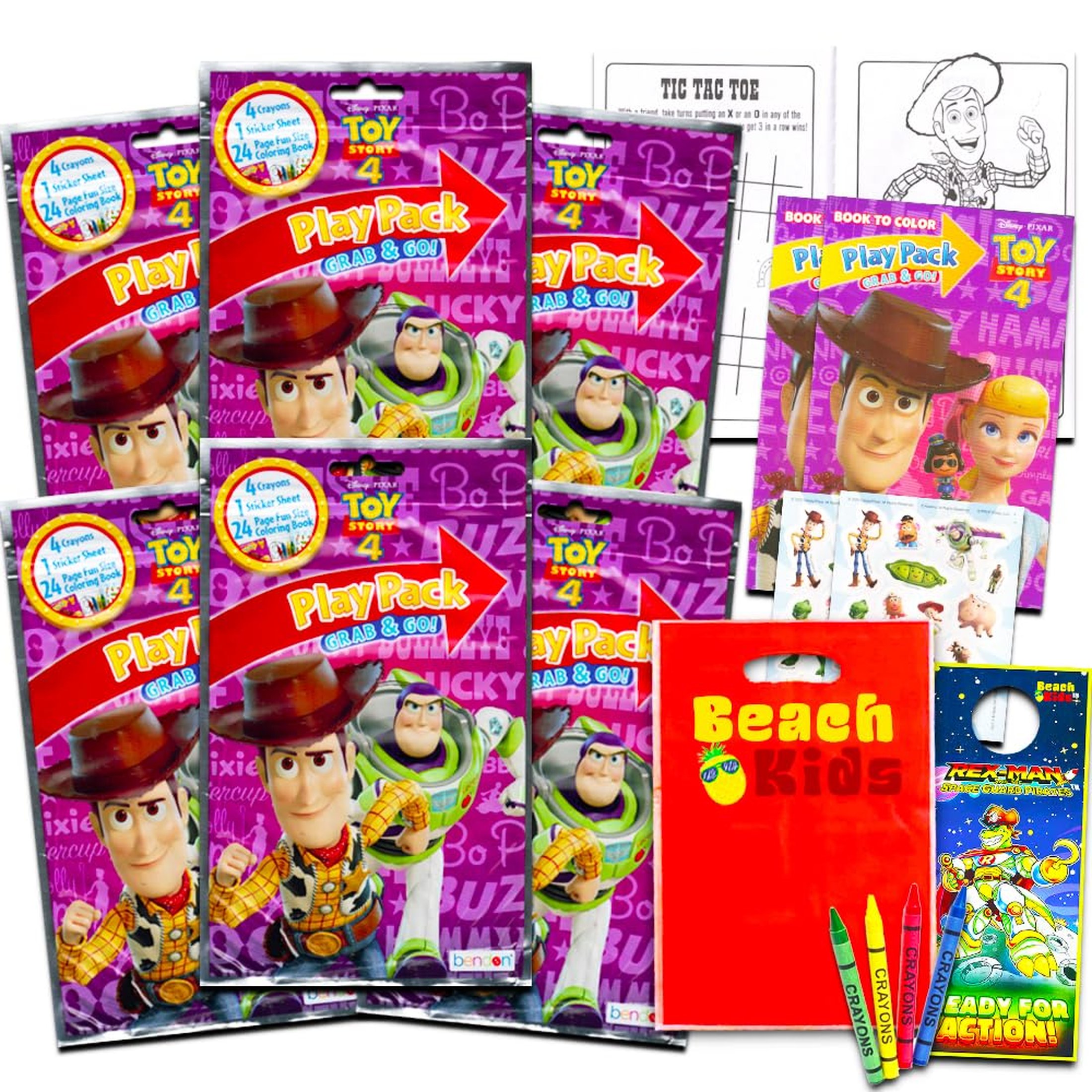 Pixar Playtime Pack - 6 Fun Filled Party Favors with Stickers, Coloring ...