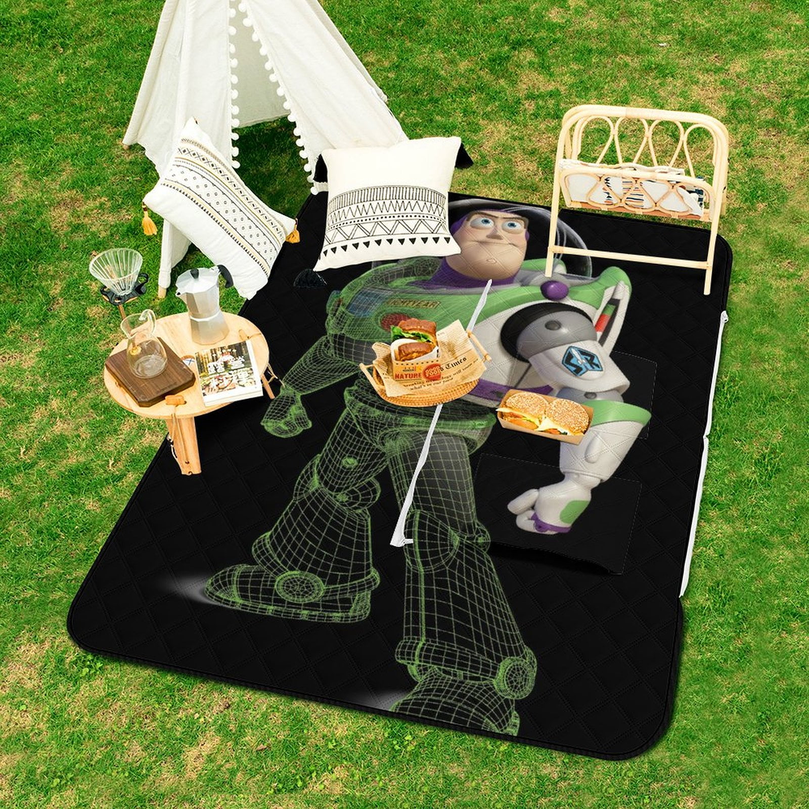 Pixar Toy Story Buzz Lightyear Extra Large Picnic Blanket Waterproof,59 ...