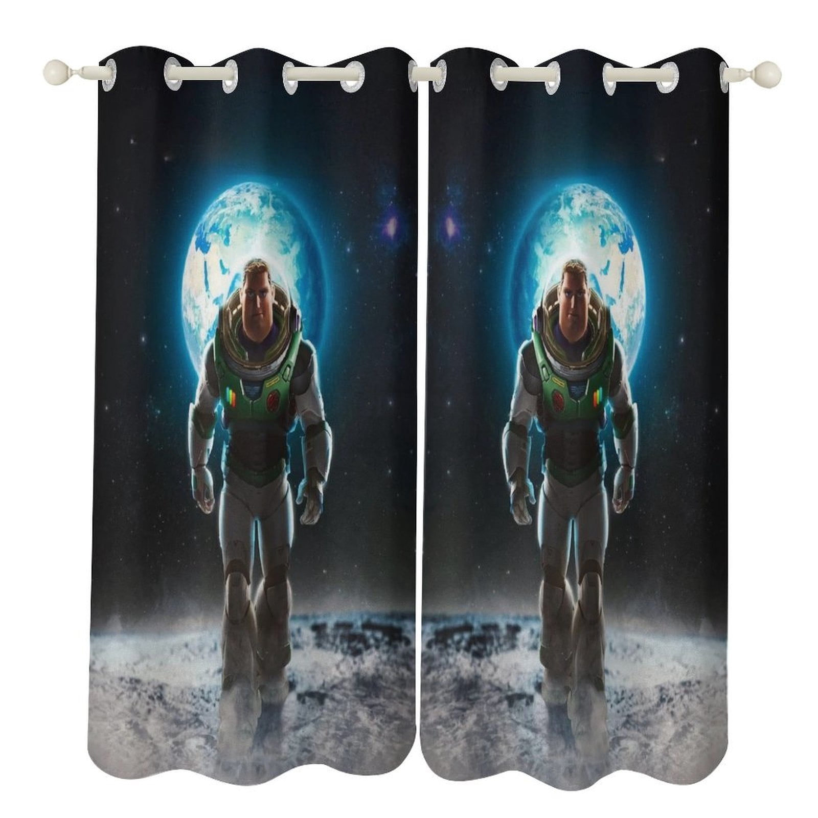Pixar Toy Story Buzz Lightyear Grin Graphic Kids Curtains 52 X 72 Inch ...