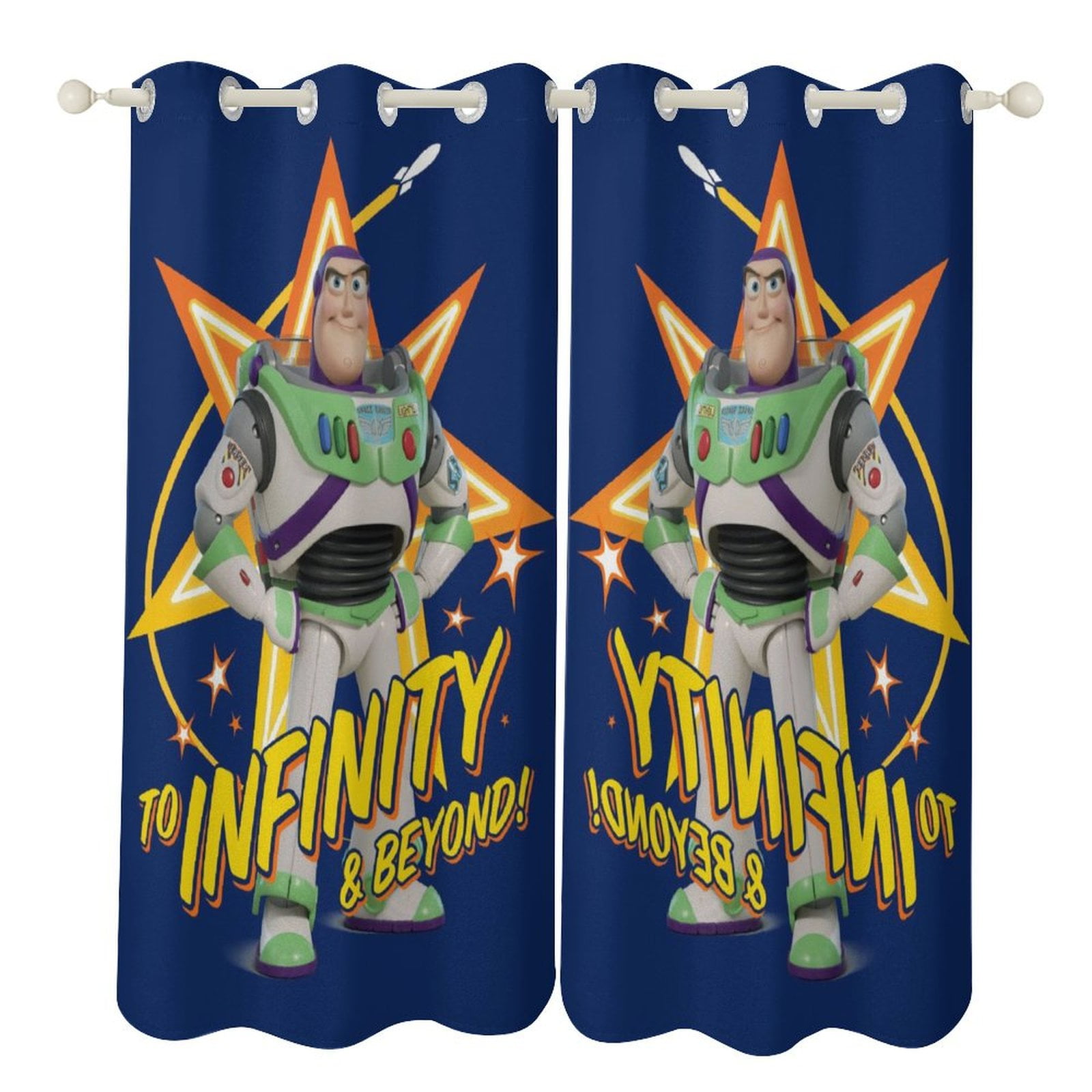 Pixar Toy Story Buzz Lightyear TO INFINITY Kids Curtains 52 X 72 Inch ...