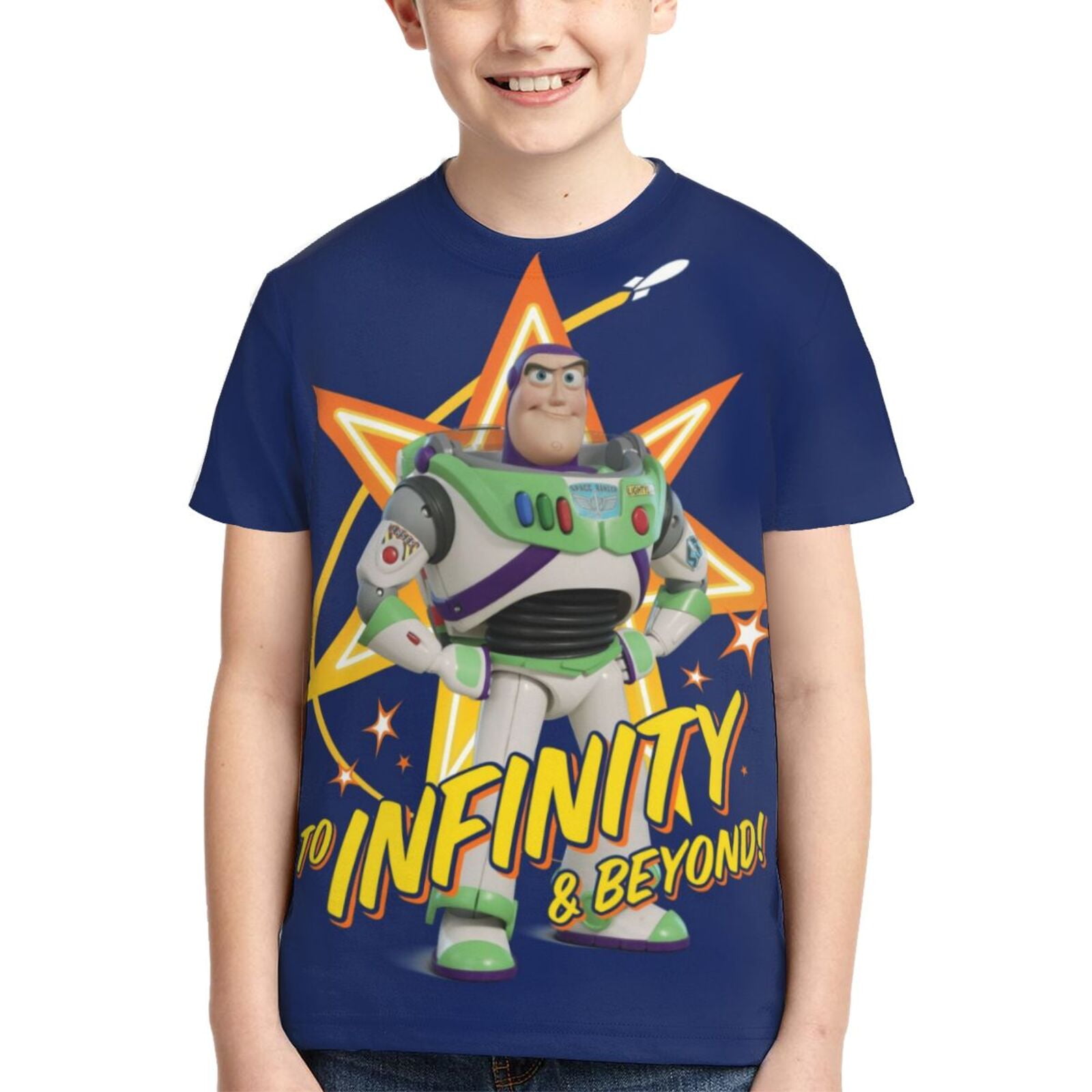 Pixar Toy Story Buzz Lightyear TO INFINITY Youth Shirt,Athletic Short Sleeve Tees Kids Casual ...