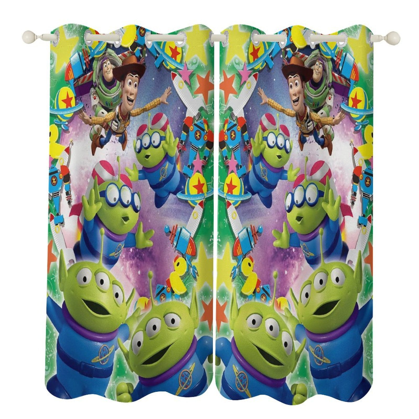Pixar Toy Story Buzz Lightyear &Woody Alien Curtains 72 Inch,Blackout ...