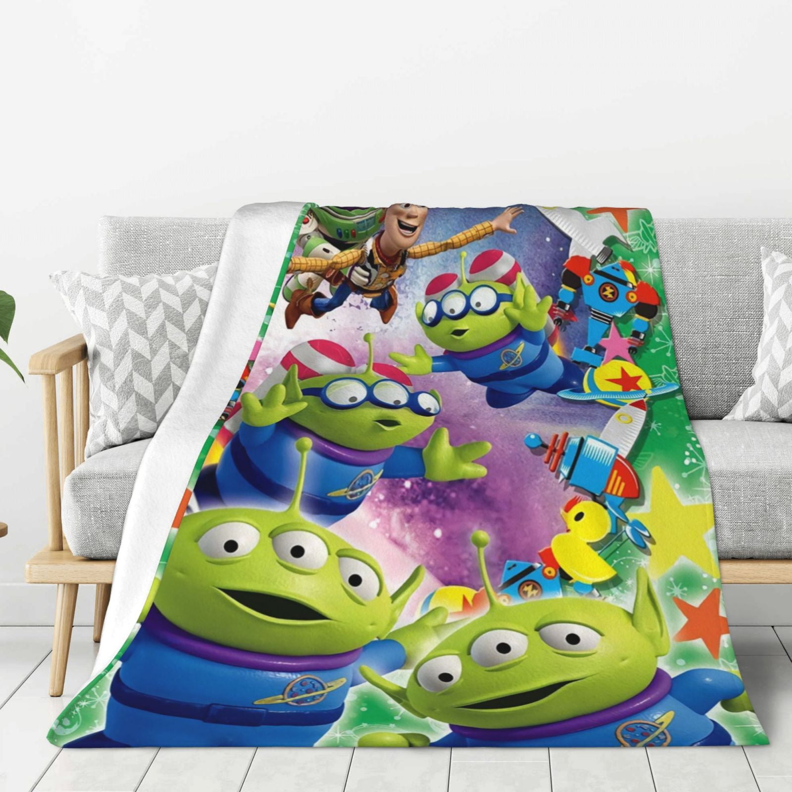 Pixar Toy Story Buzz Lightyear &Woody Alien Fleece Blanket for Kids ...