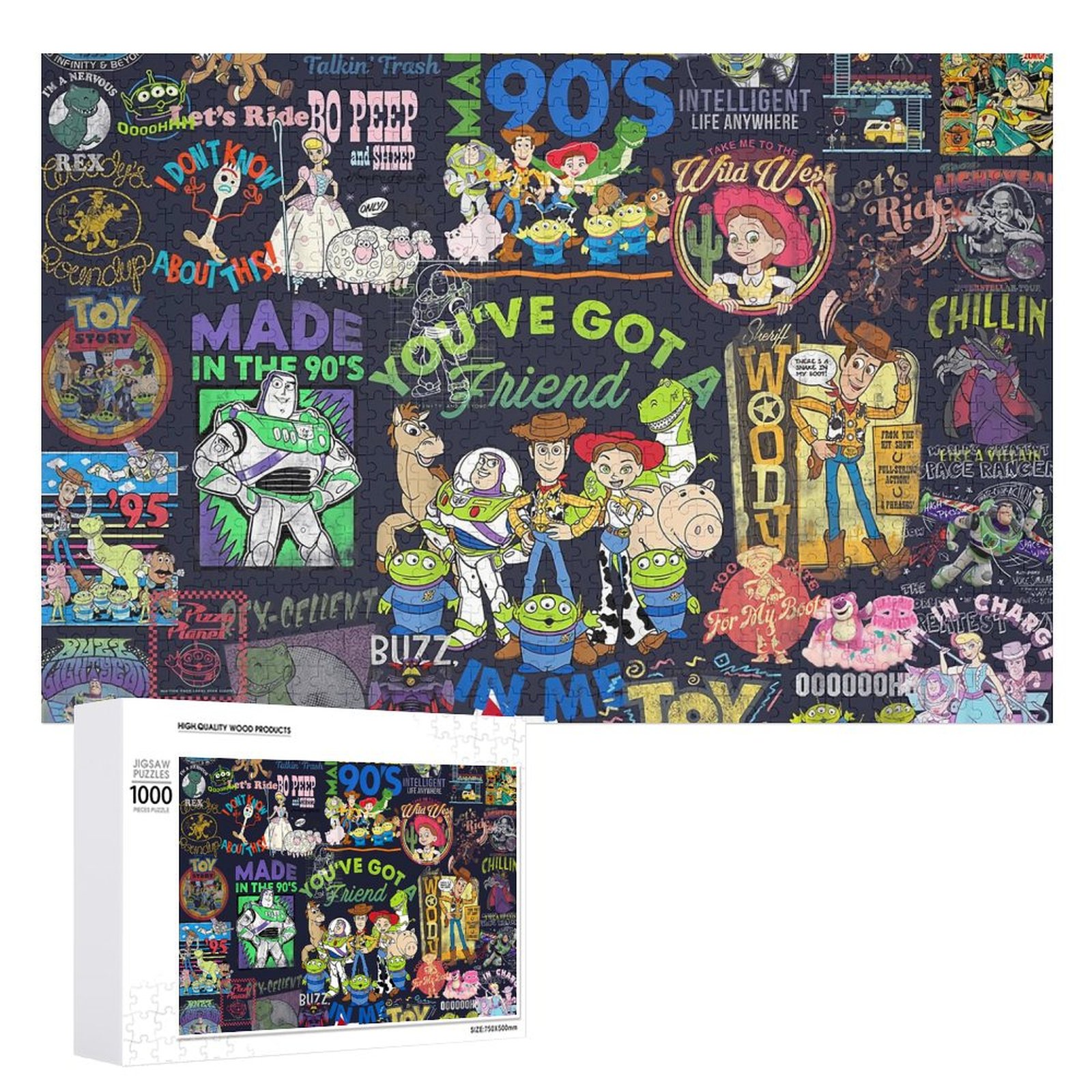 Pixar Toy Story Buzz Lightyear Woody Puzzles- 1000 Piece Jigsaw Puzzle ...