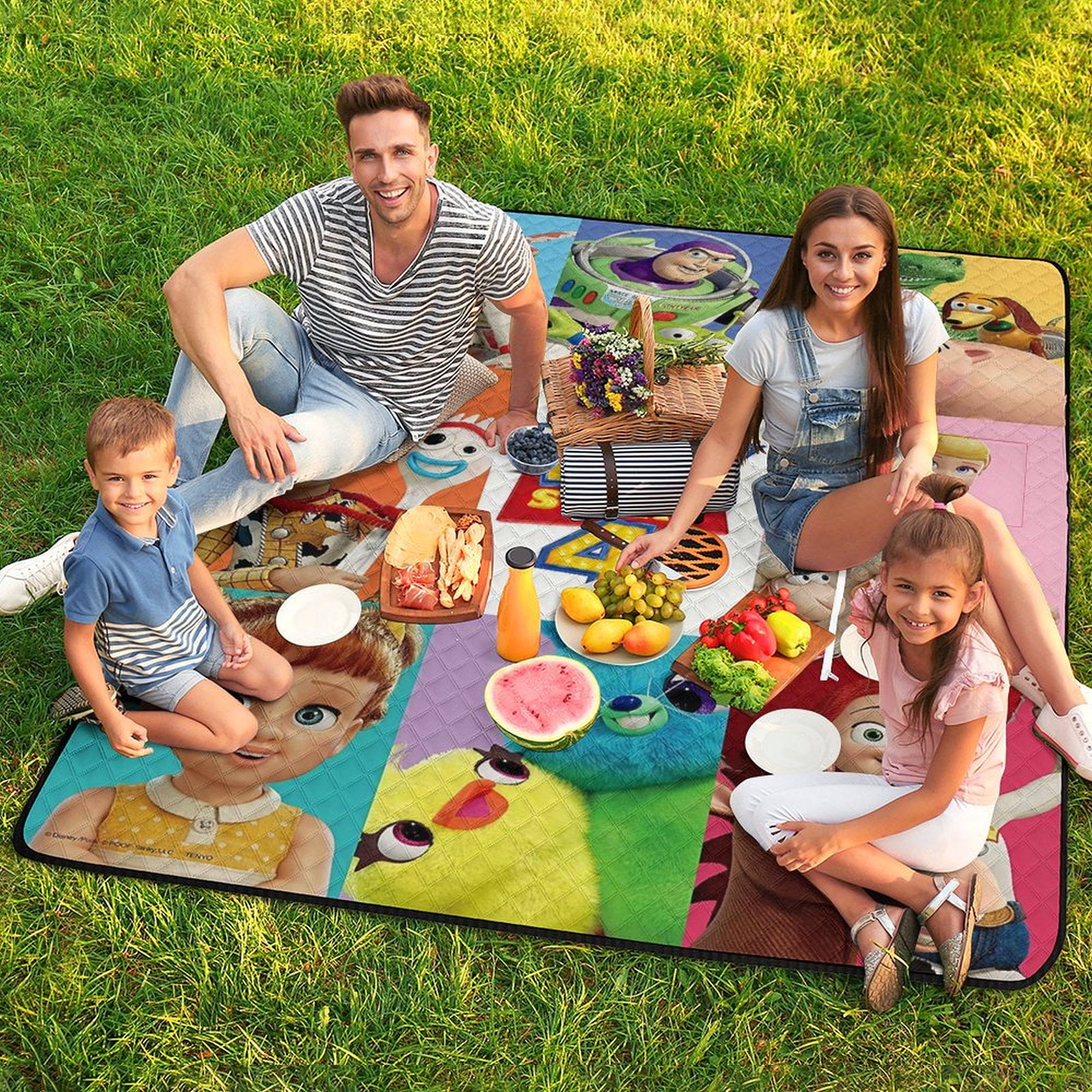 Pixar Toy Story Woody Buzz Lightyear Bo Peep Rex Extra Large Picnic ...
