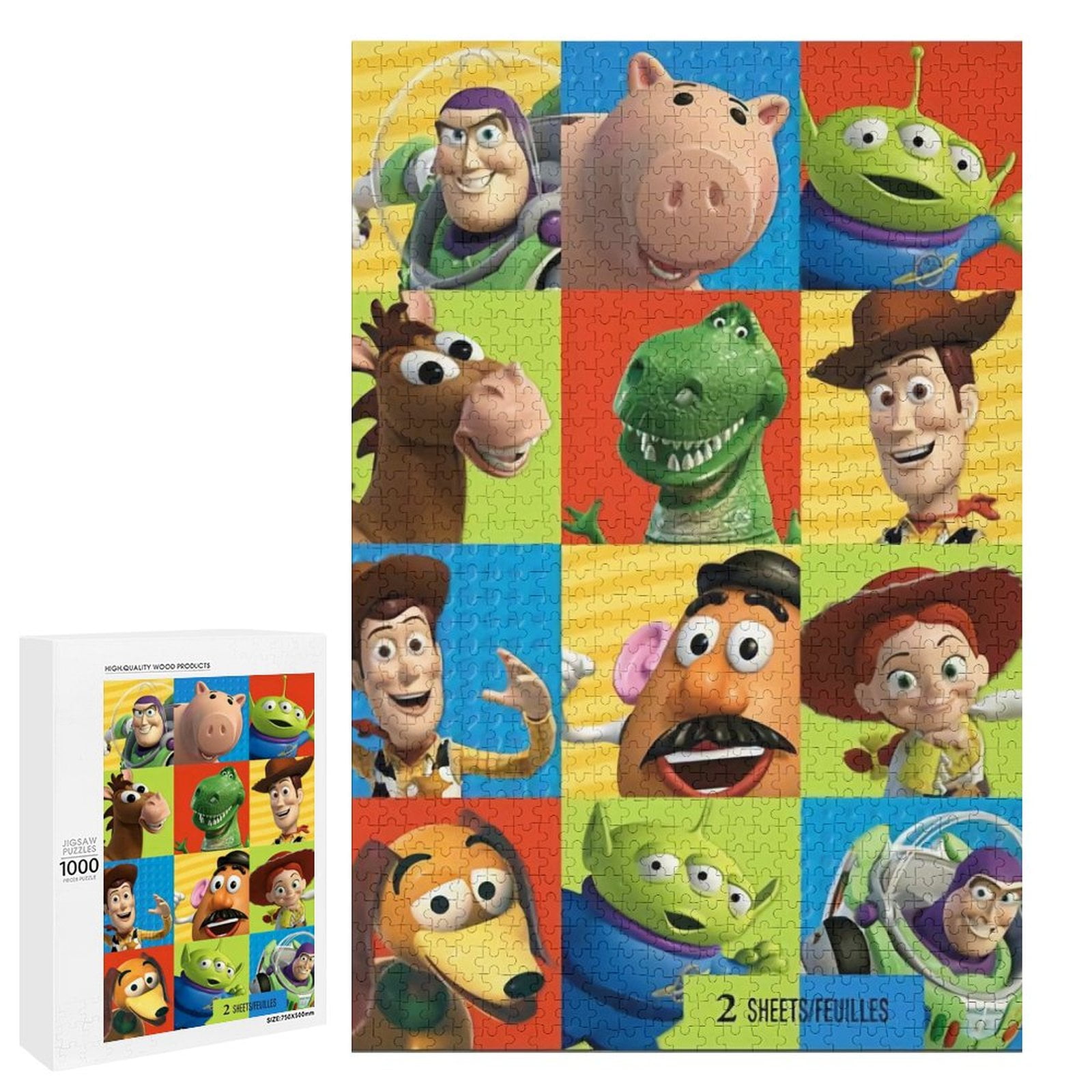 Pixar Toy Story Woody Buzz Lightyear Bo Peep Rex Puzzles- 1000 Piece ...