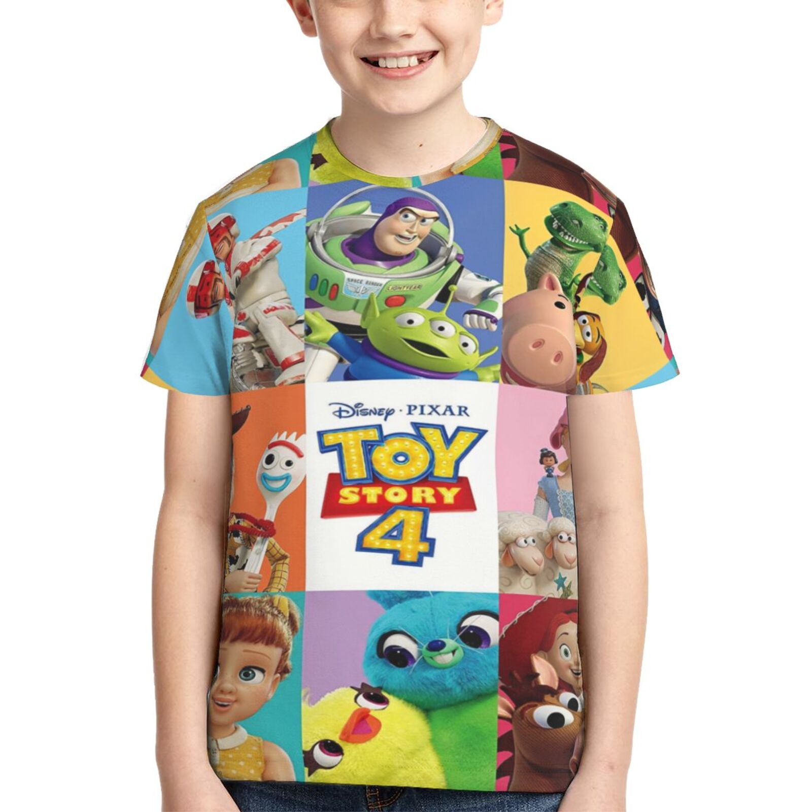 Pixar Toy Story Woody Buzz Lightyear Bo Peep Rex Youth Shirt,Athletic Short Sleeve Tees Kids ...