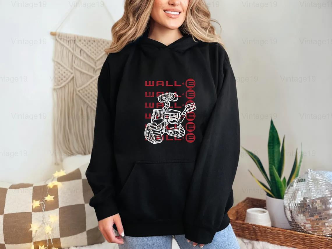 Pixar WALL-E Hoodie with Vintage Robot and Mineral Wash Design, for men ...