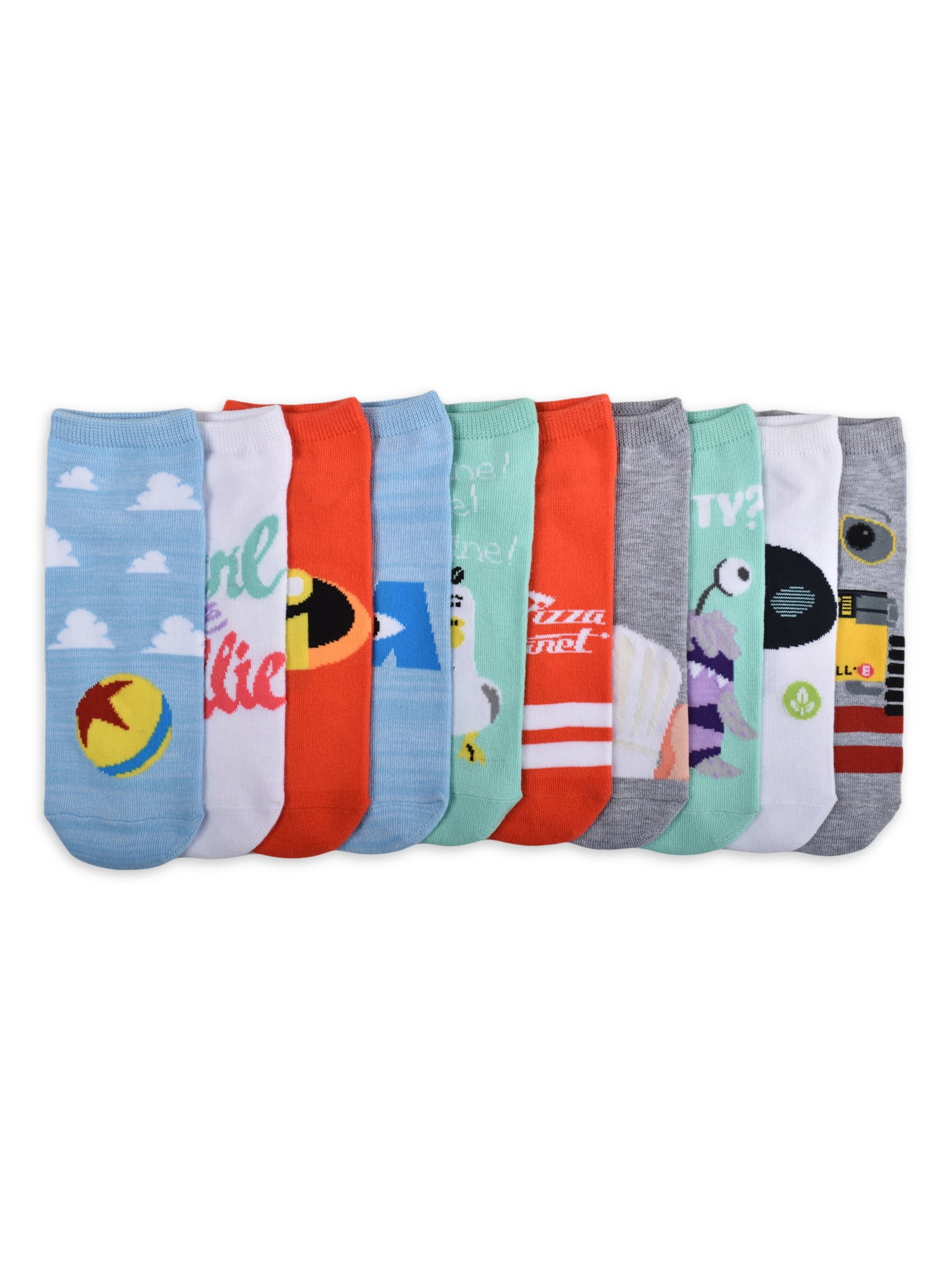 Pixar Women's Moments Womens' 10-Pack Low-Cut Socks, Shoe Size 4-10 ...