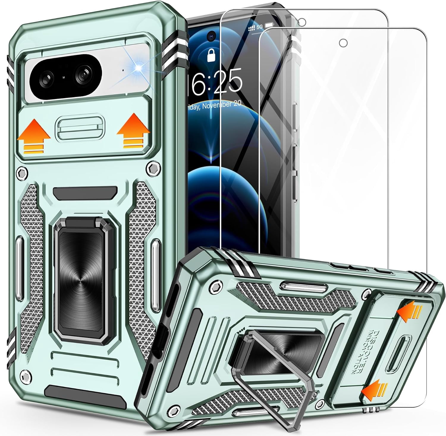 Pixel 8 Case,Google Pixel 8 case with Slide Camera Cover and [2 Pack ...
