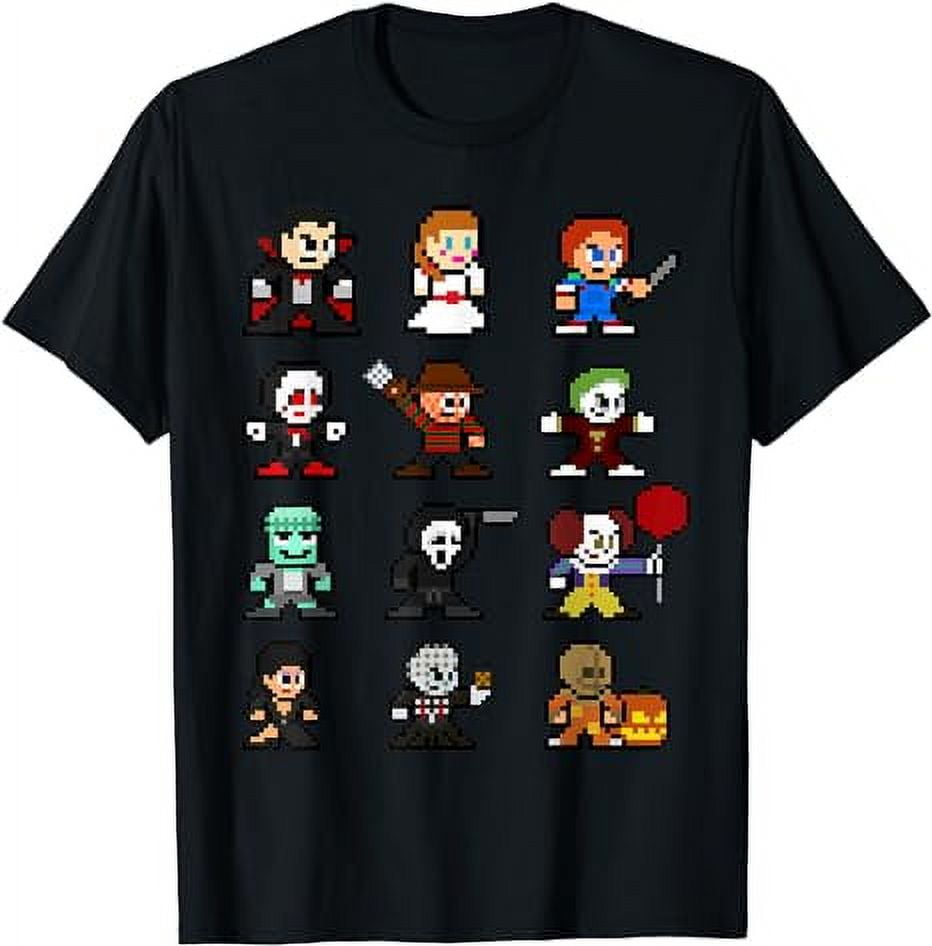 Pixel Art 8-Bit Horror Halloween Scary Character Video Games T-Shirt ...