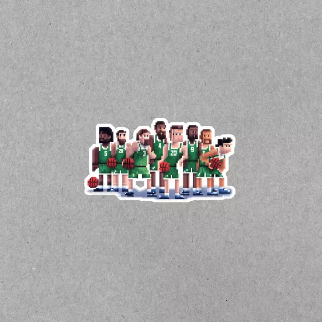 Pixel Art Basketball Team Sticker - Retro 8-Bit Sports Decal For ...
