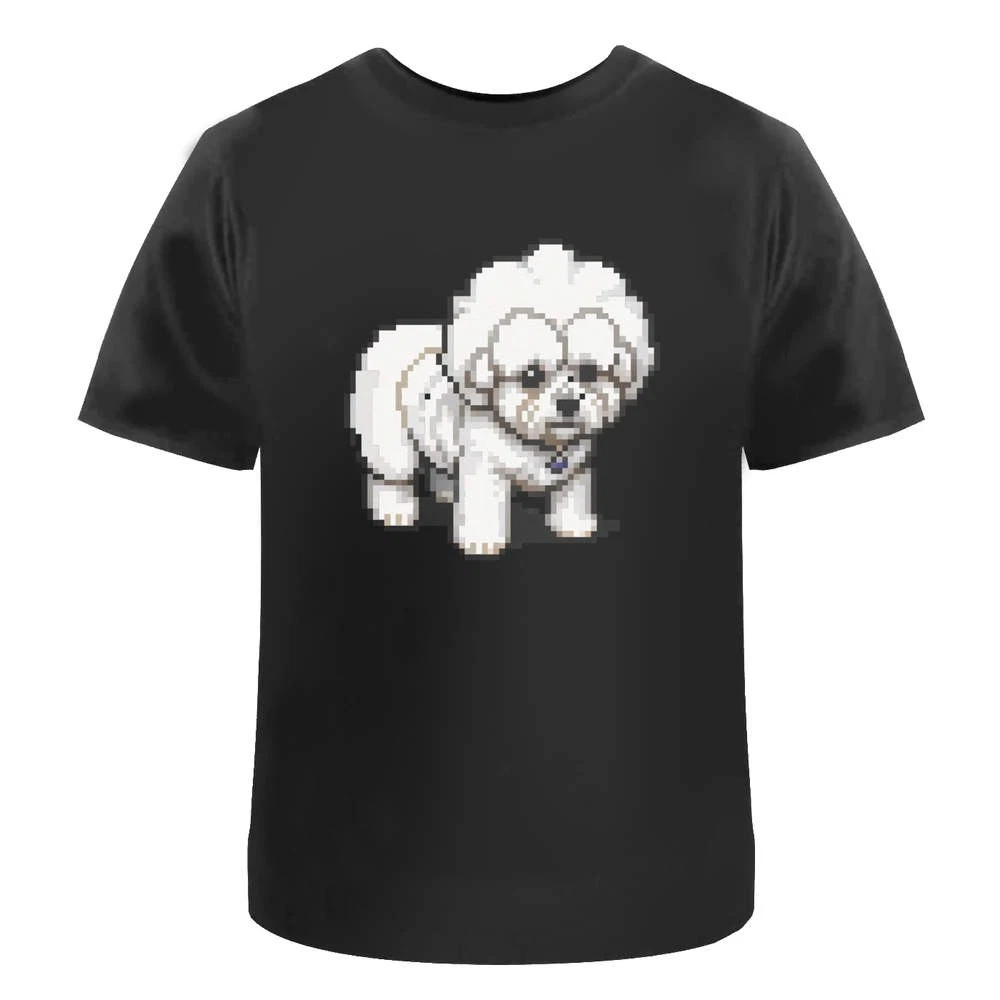 Pixel Art Bichon Frise Dog Unisex T-Shirt - 100% Cotton - Walmart.com