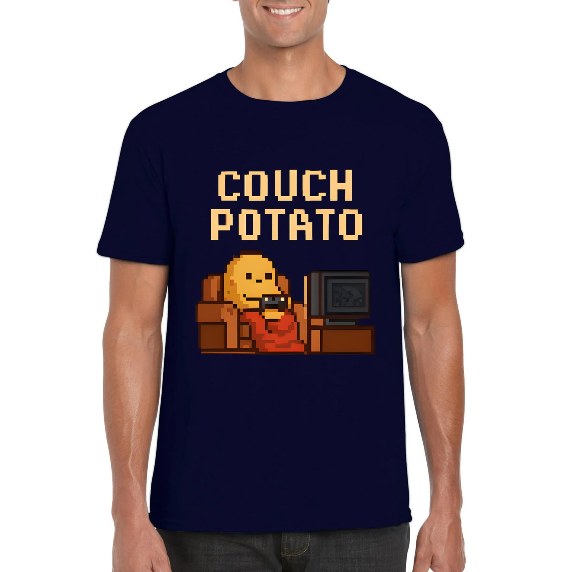 Pixel Art Couch Potato Funny Gamer Lazy Day Retro Style Unisex T-Shirt ...