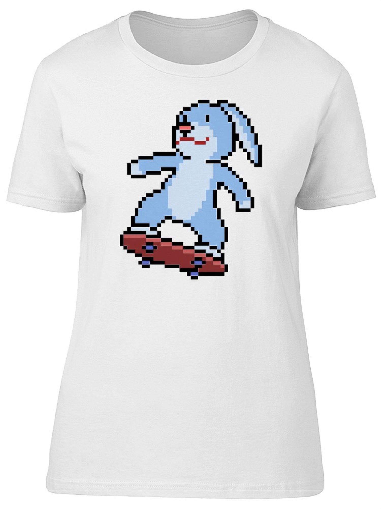 Pixel Art Rabbit Skateboard T-Shirt Women -Image by Shutterstock ...