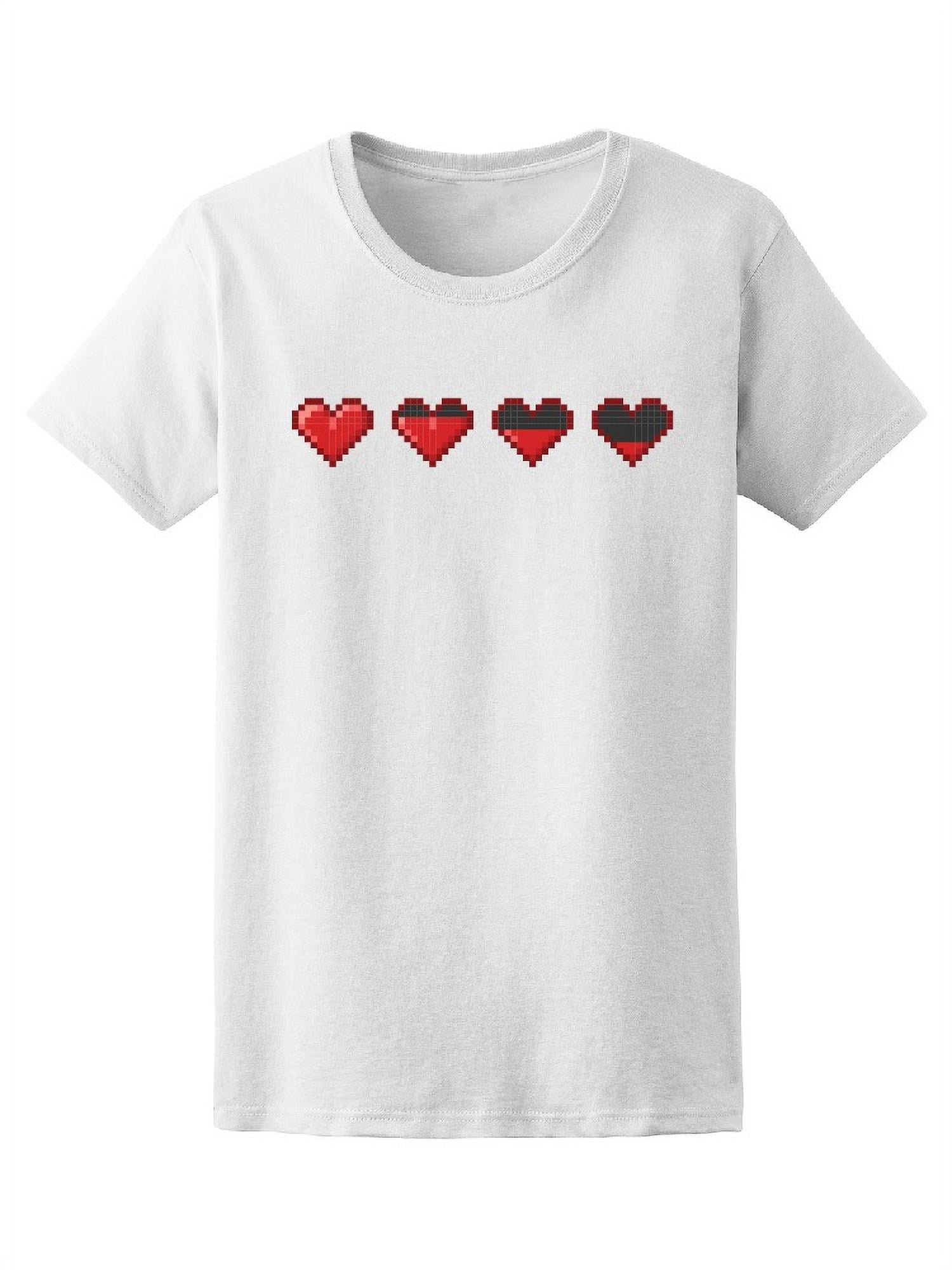 Pixel Art Style Heart Lives Game T-Shirt Women -Image by Shutterstock ...