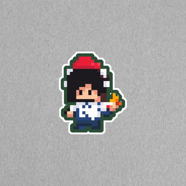Pixel Art Trainer Sticker - Retro 8-Bit Pokemon Ash Ketchum Decalphone ...