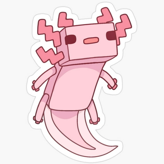 Pixel Axolotl Sticker Phone Decal Water Bottle Stickers Car Decals ...