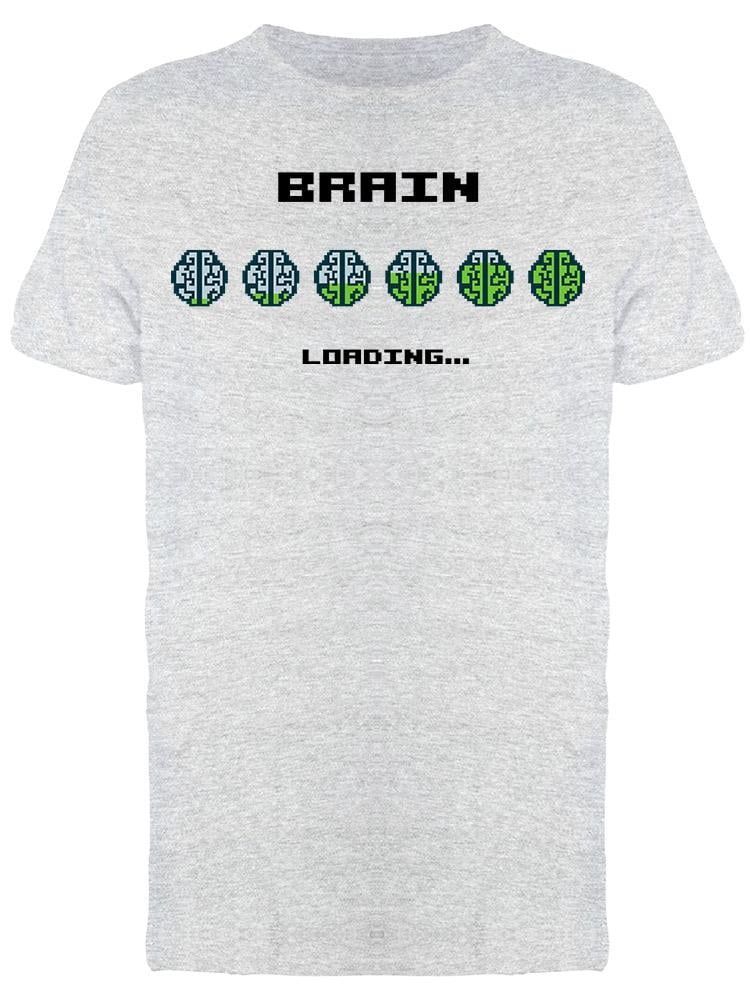 Pixel Brain Loading Funny Geek T-Shirt Men -Image by Shutterstock, Male ...