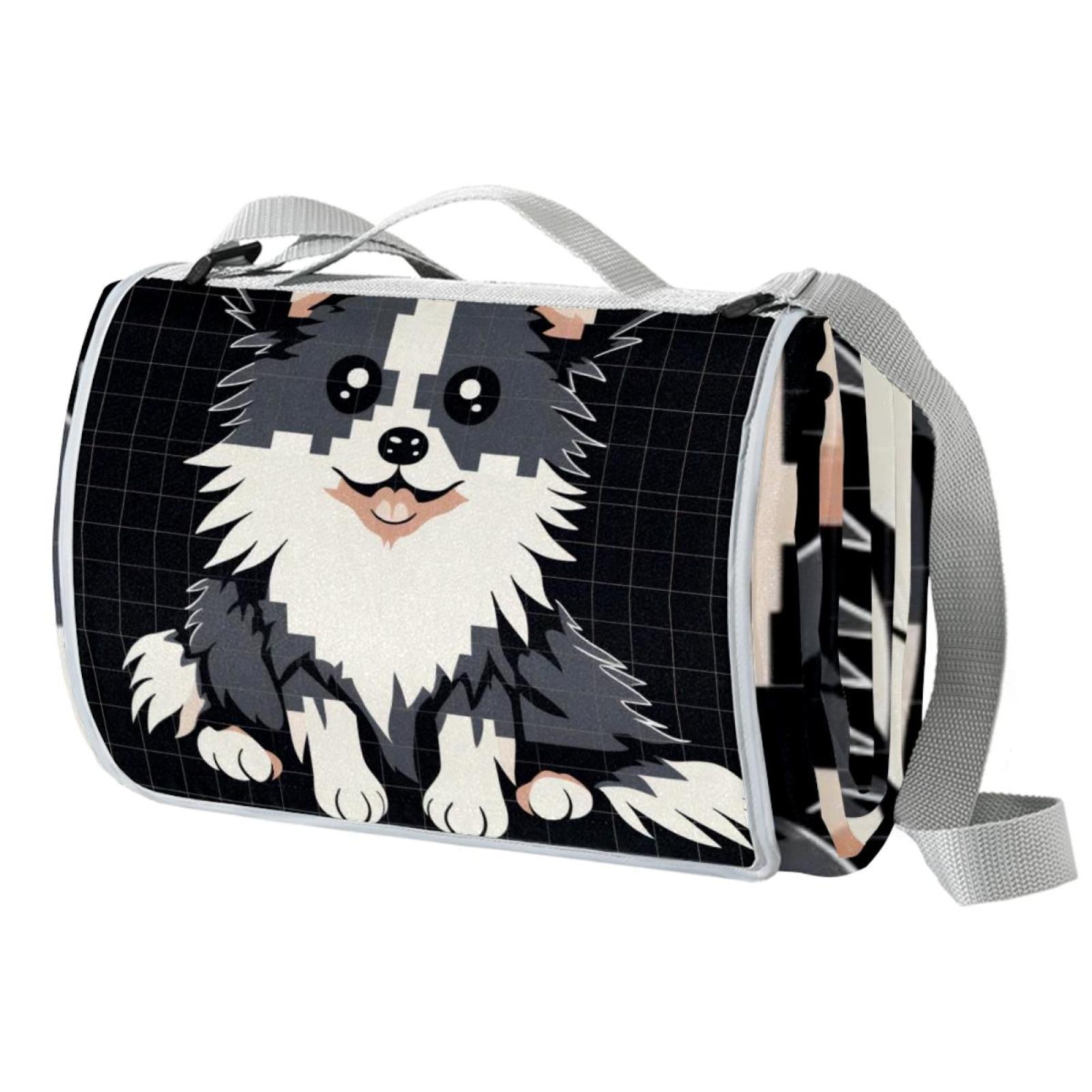 Pixel Dog Canvas Picnic Blanket Outdoor Waterproof Portable Mat for ...