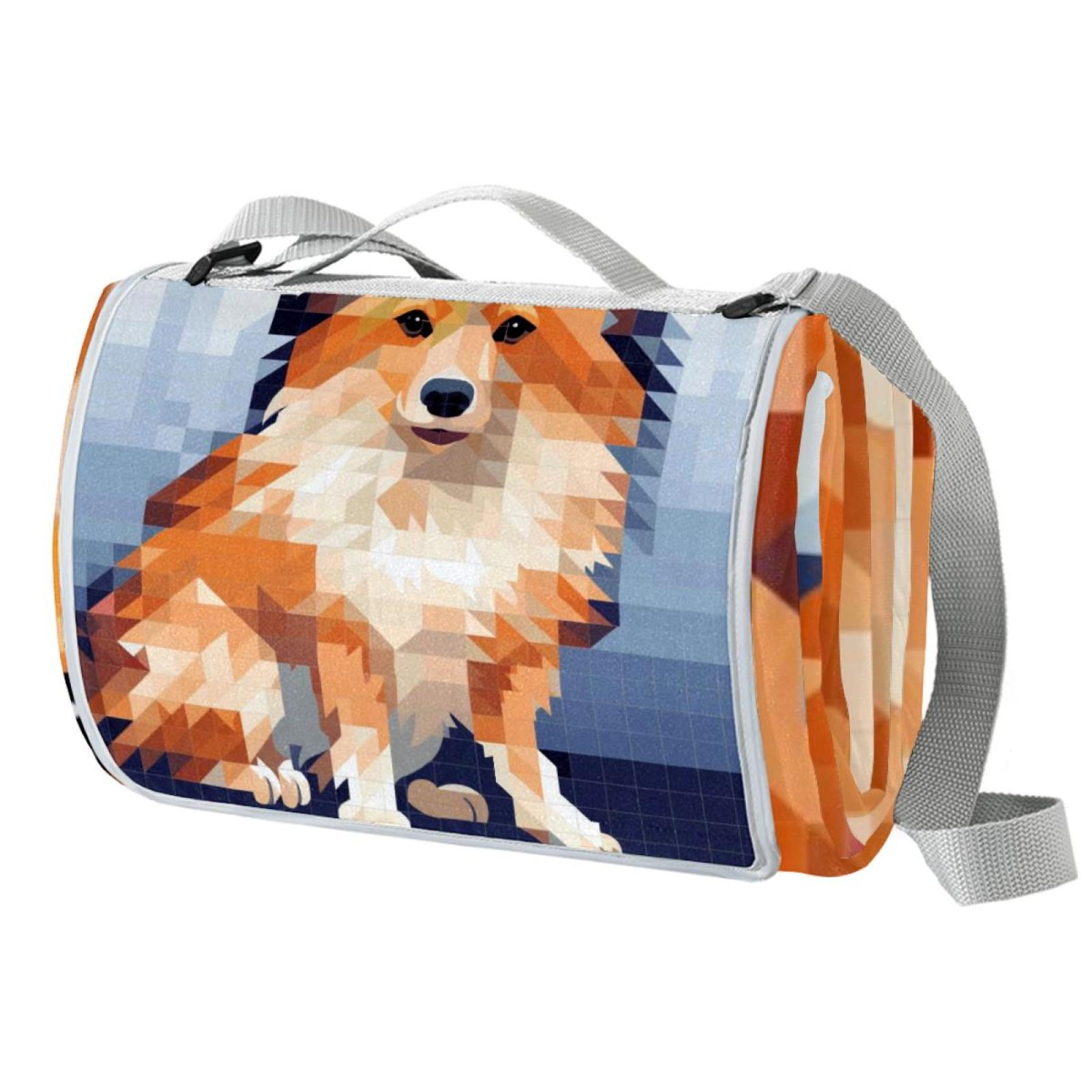 Pixel Dog Canvas Picnic Blanket Outdoor Waterproof Portable Mat for ...
