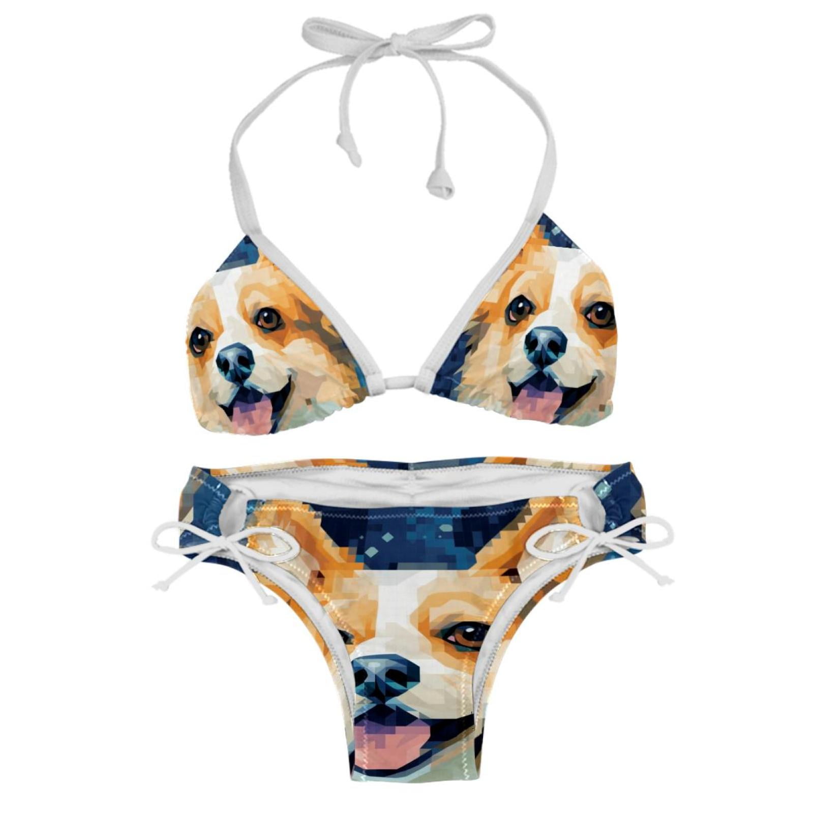 Pixel Dog Chic One-Piece Swimsuits Bikini Set: Detachable Sponge ...