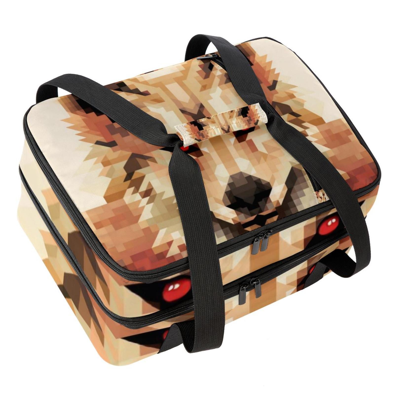 Pixel Dog Double Layered Insulated Lunch Bag with Two Compartments ...
