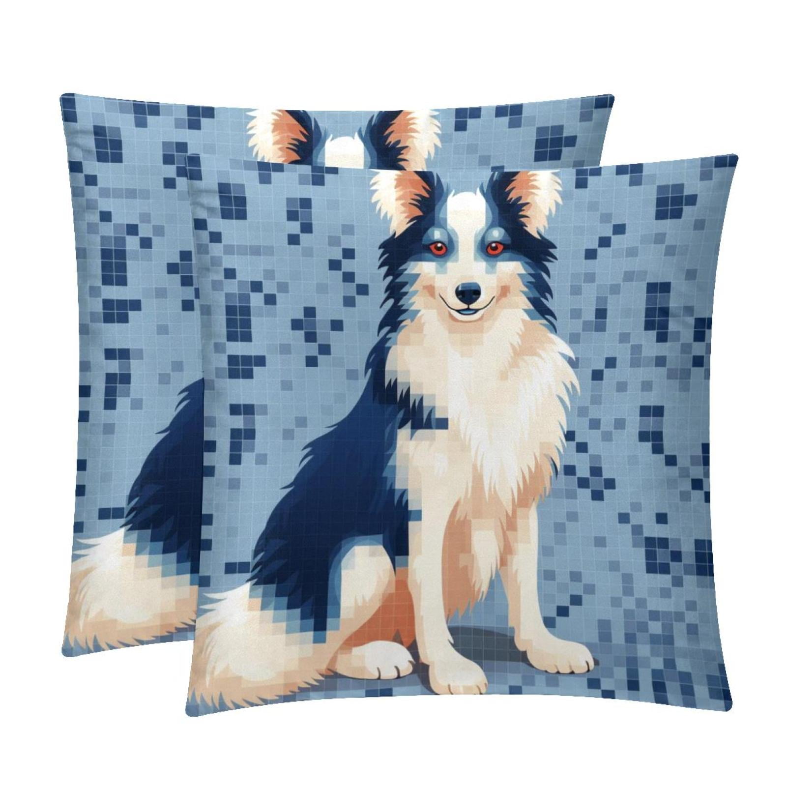 Pixel Dog Elegant Velvet Throw Pillows with Unique Patterns for Chair ...