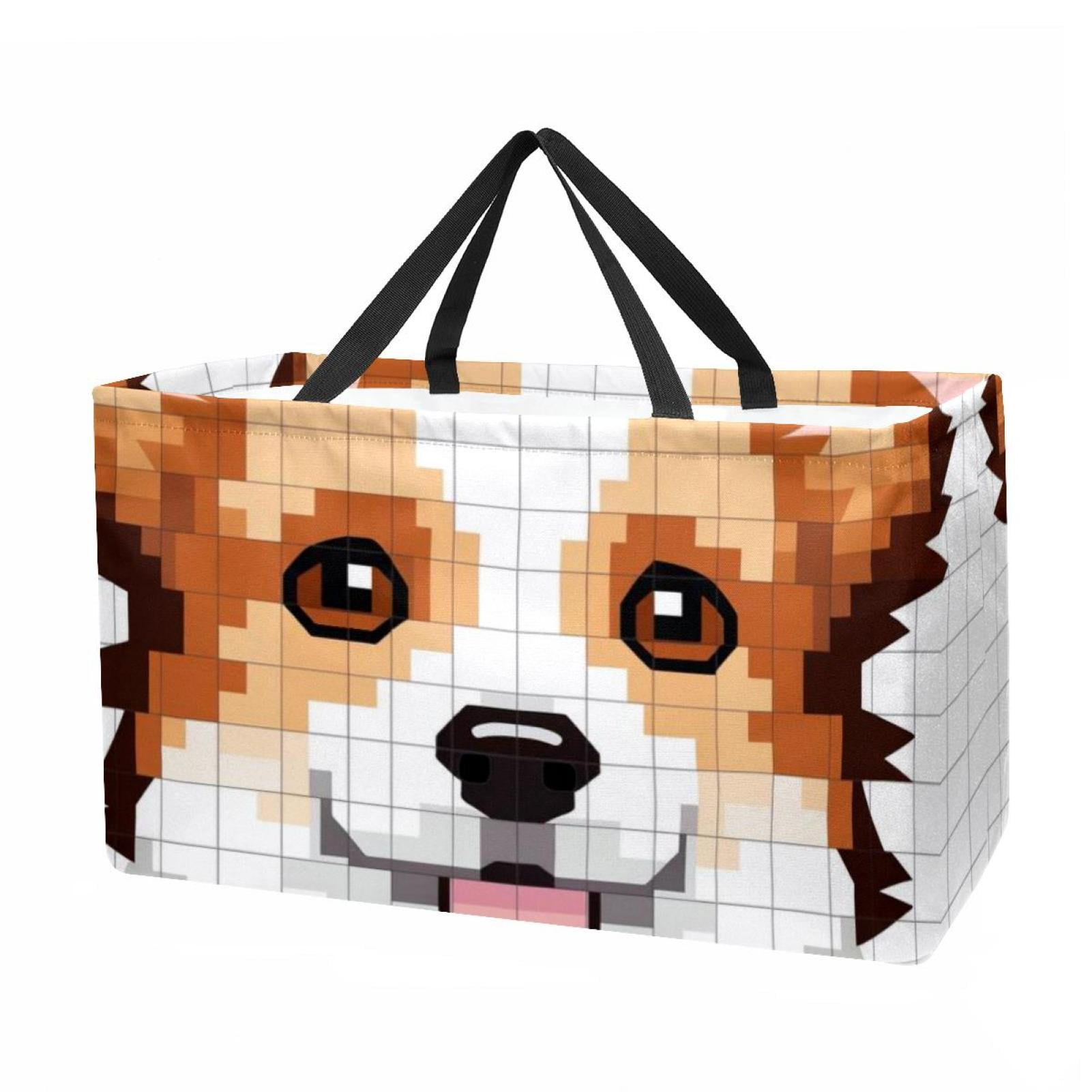 Pixel Dog Large Capacity Reusable Foldable Oxford Cloth Storage Basket ...