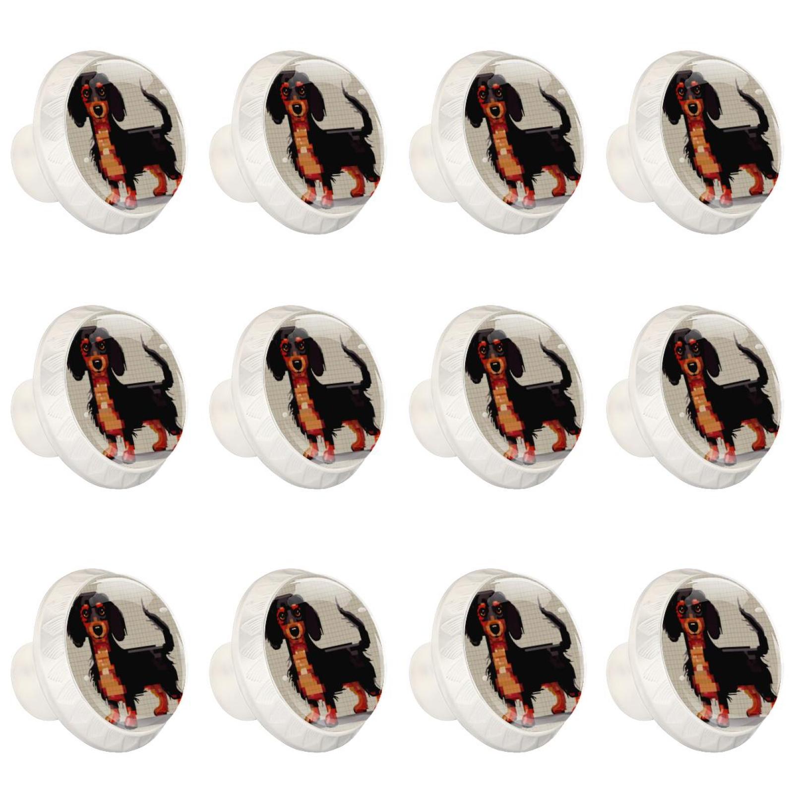 Pixel Dog Pet Animal 12 Pcs White Round Drawer Pulls with Screws,ABS ...