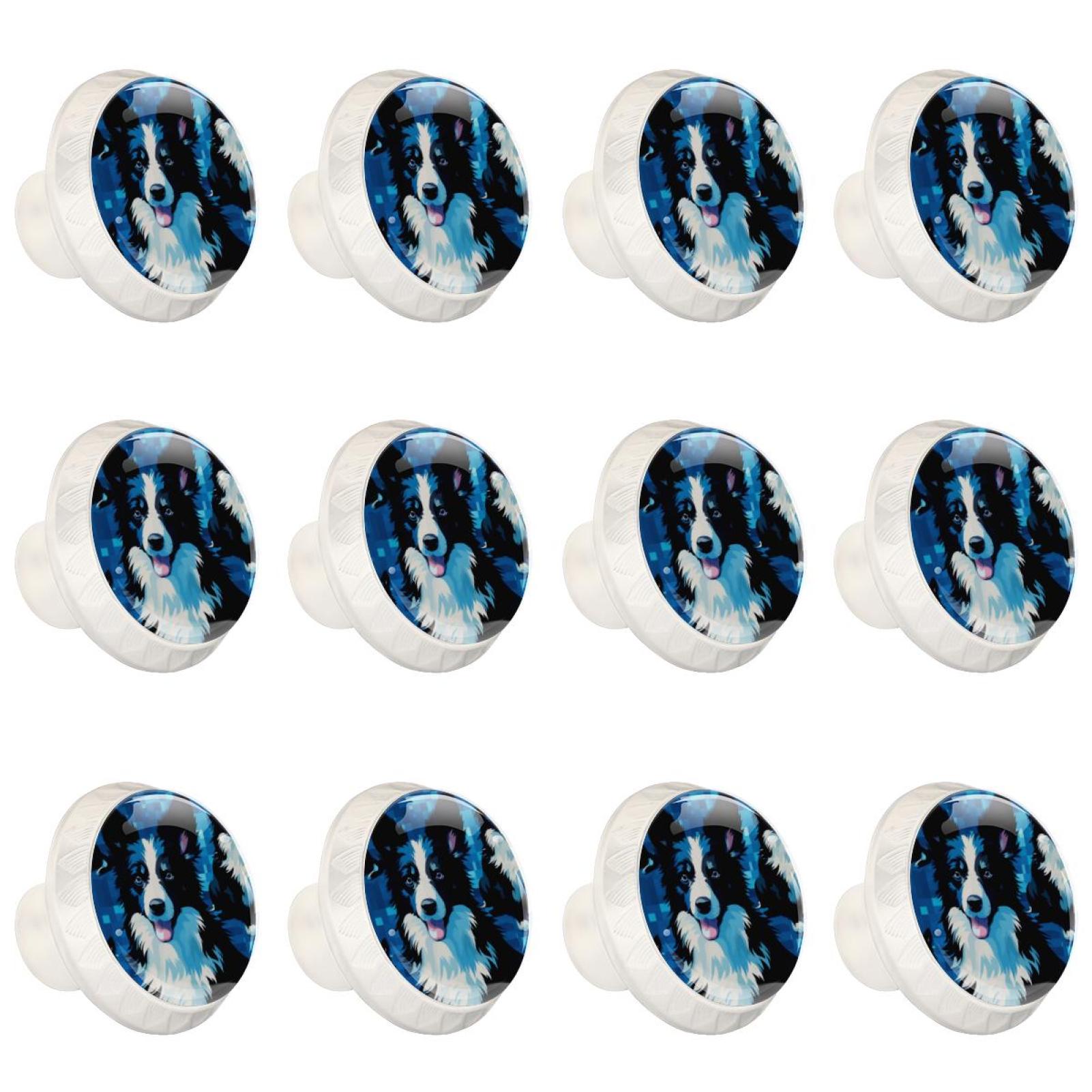 Pixel Dog Pet Animal 12 Pcs White Round Drawer Pulls with Screws,ABS ...