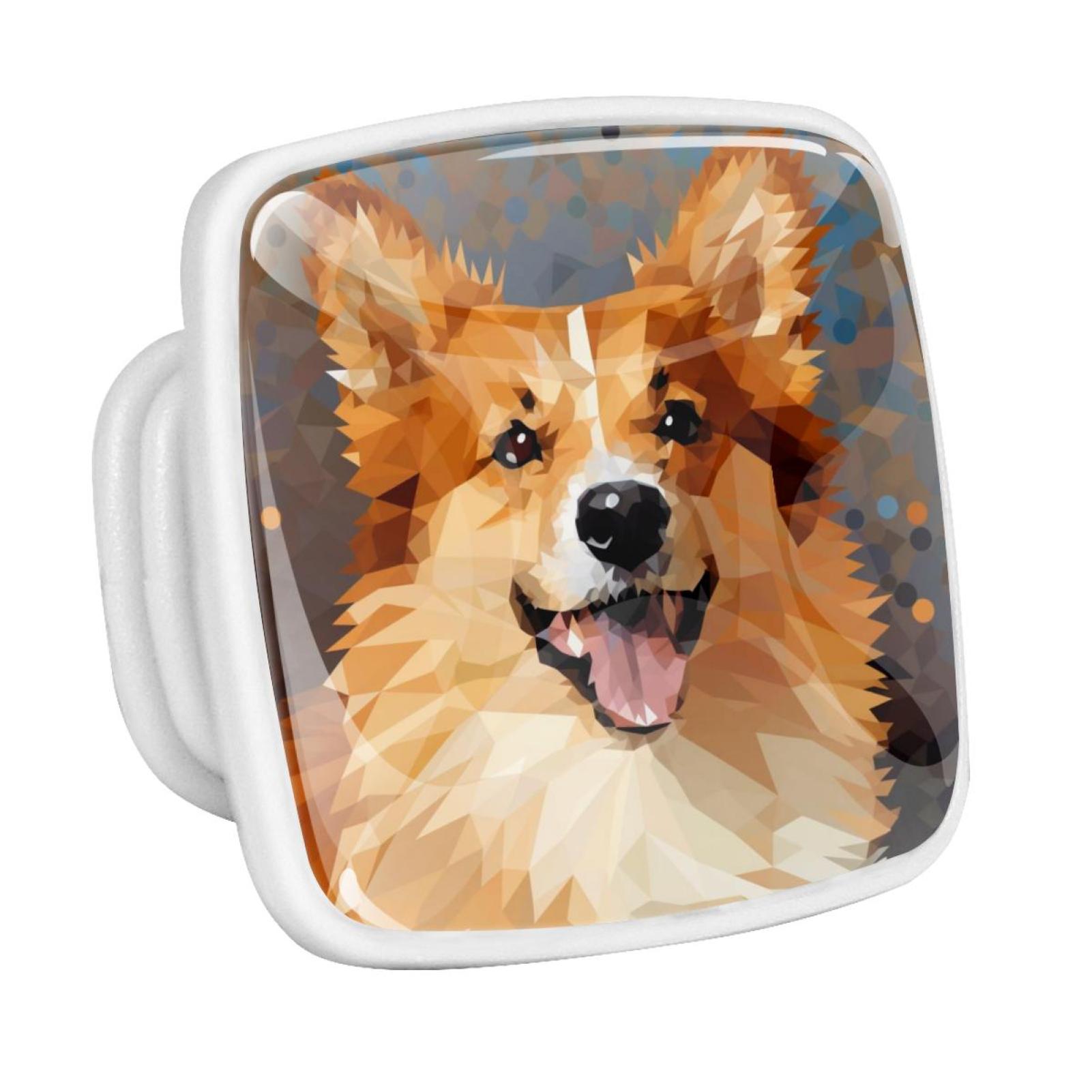 Pixel Dog Pet Animal Fluorescent Drawer Pulls with Screws Square 4-Pack ...