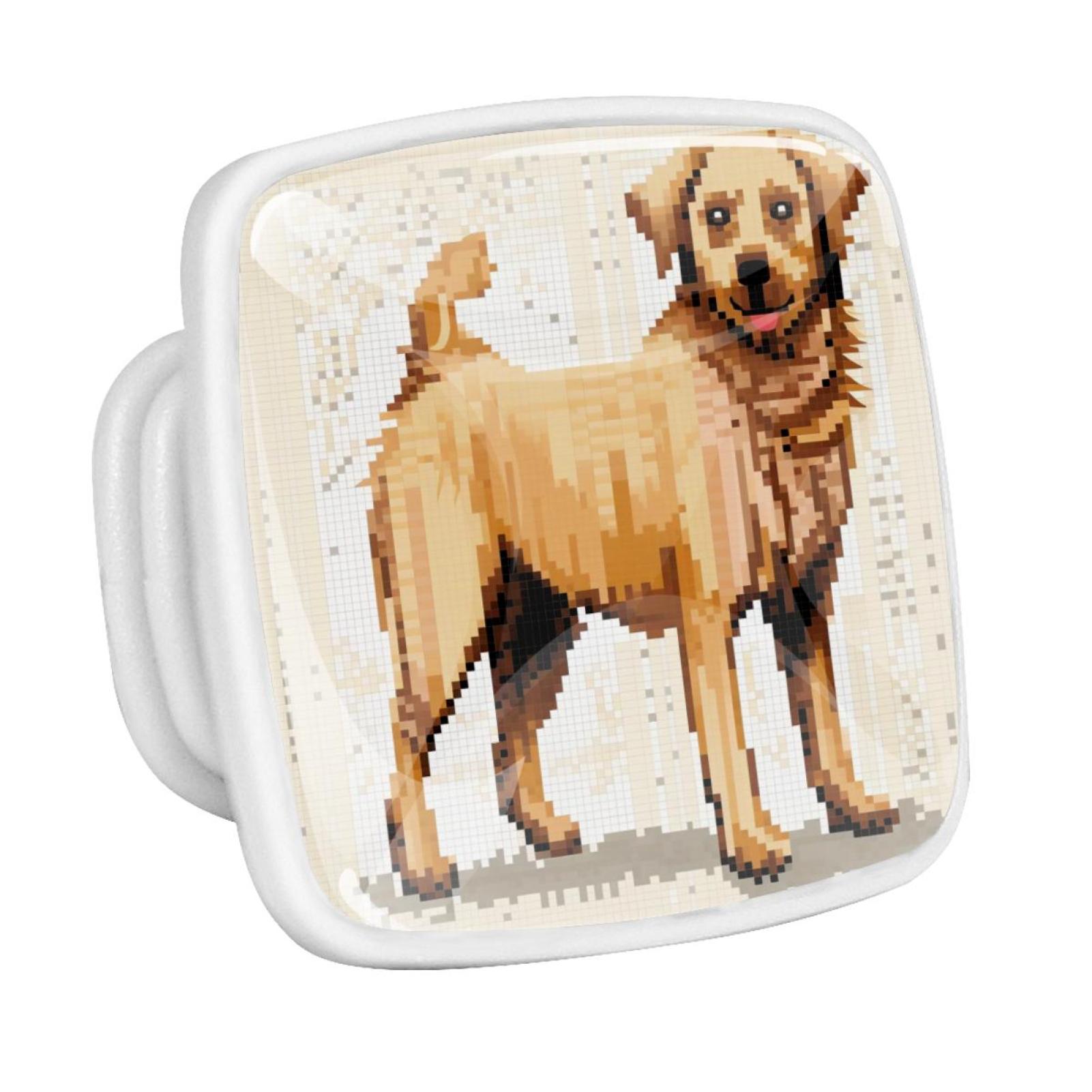 Pixel Dog Pet Animal Fluorescent Drawer Pulls with Screws Square 4-Pack ...