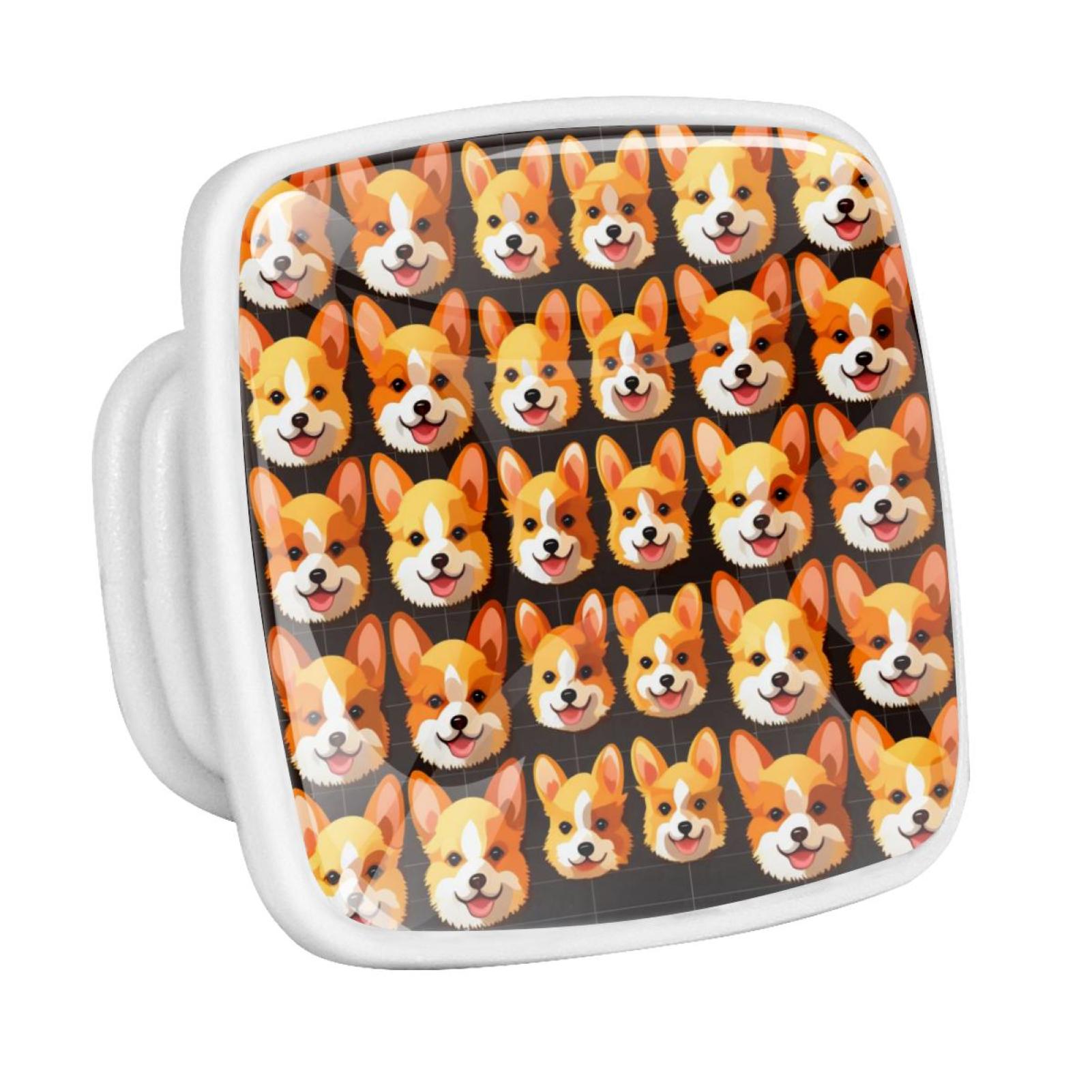 Pixel Dog Pet Animal Fluorescent Drawer Pulls with Screws Square 4-Pack ...