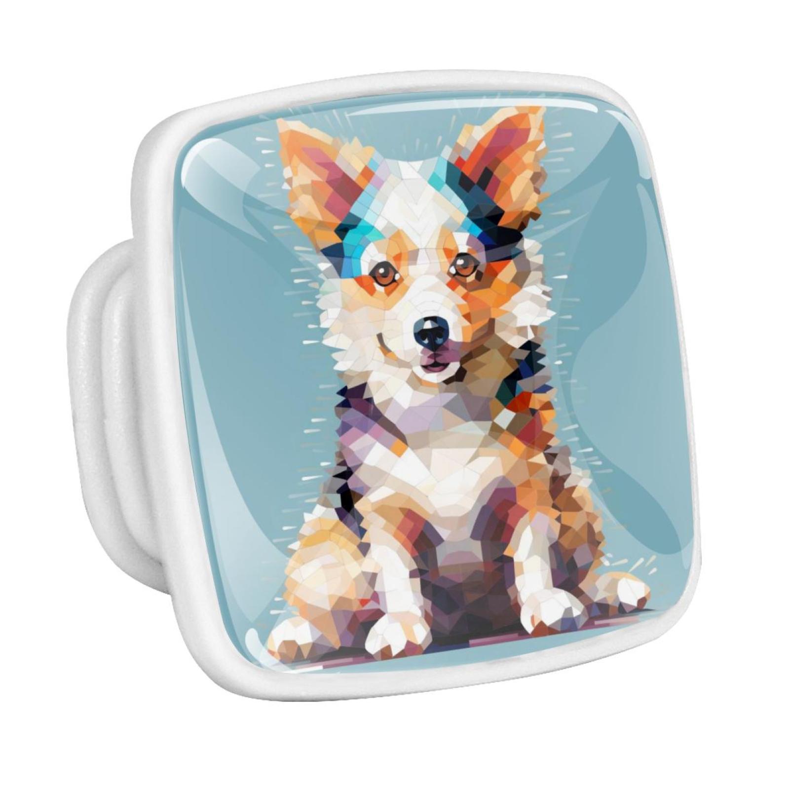 Pixel Dog Pet Animal Fluorescent Drawer Pulls with Screws Square 4-Pack ...