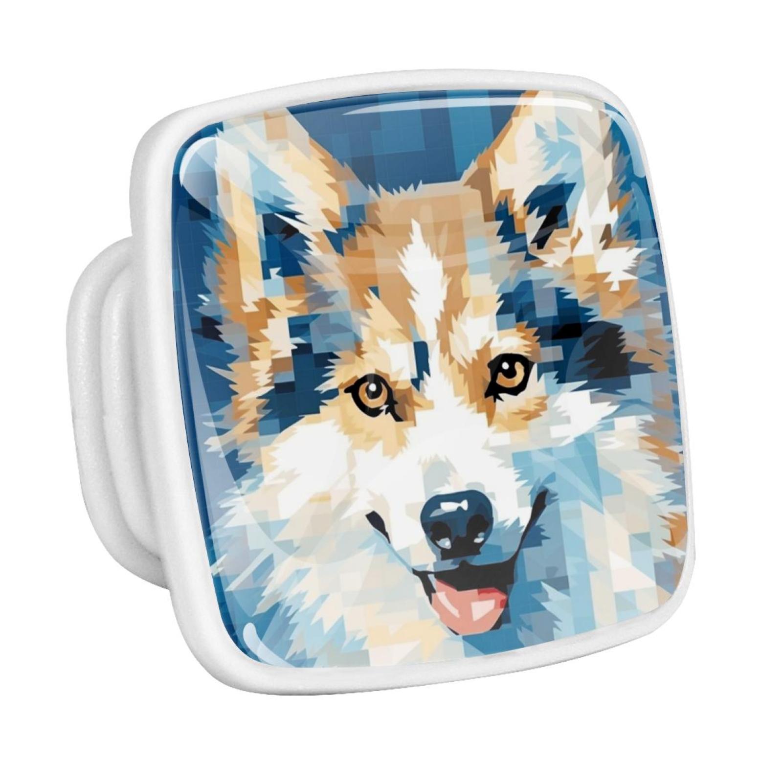 Pixel Dog Pet Animal Fluorescent Drawer Pulls with Screws Square 4-Pack ...