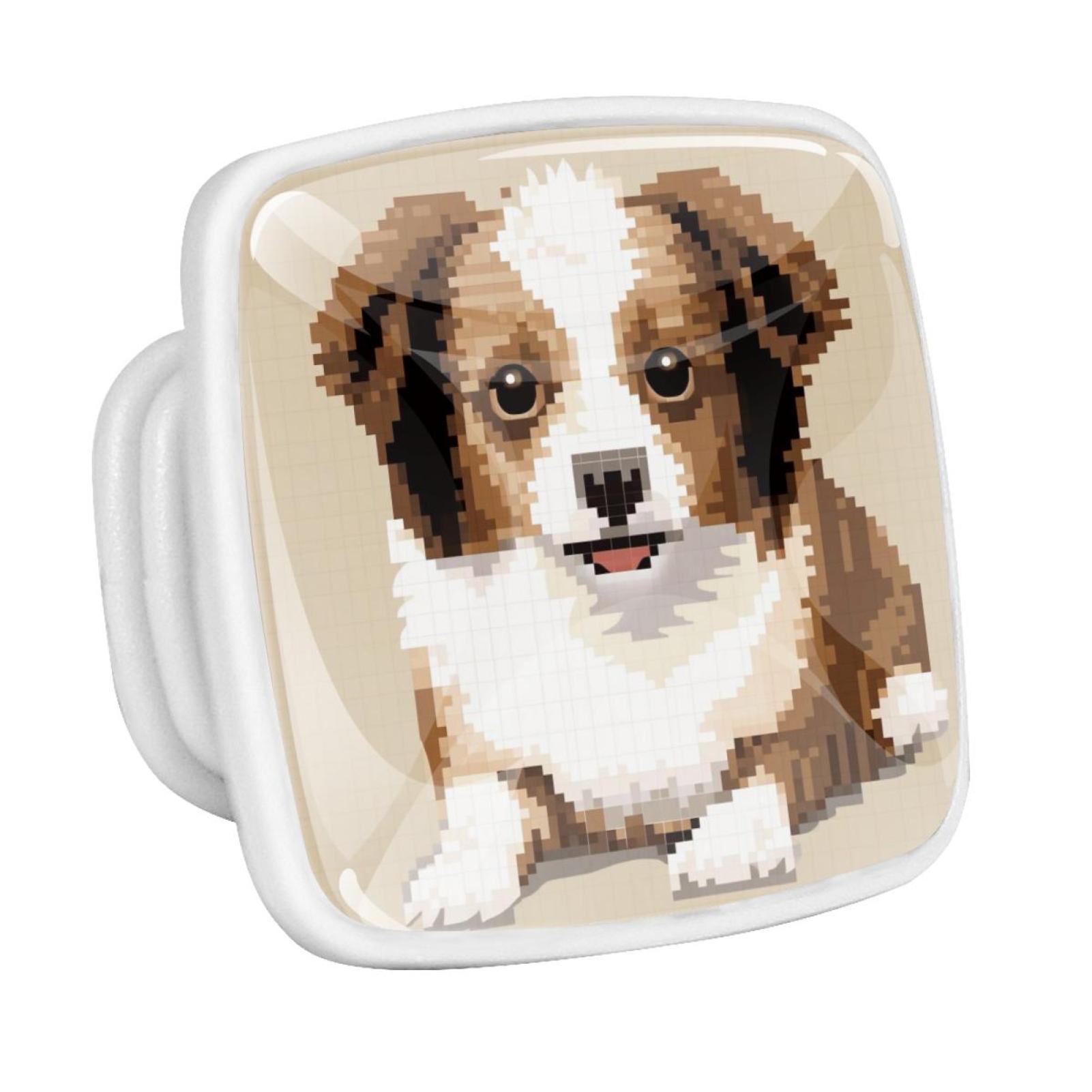 Pixel Dog Pet Animal Fluorescent Drawer Pulls with Screws Square 4-Pack ...