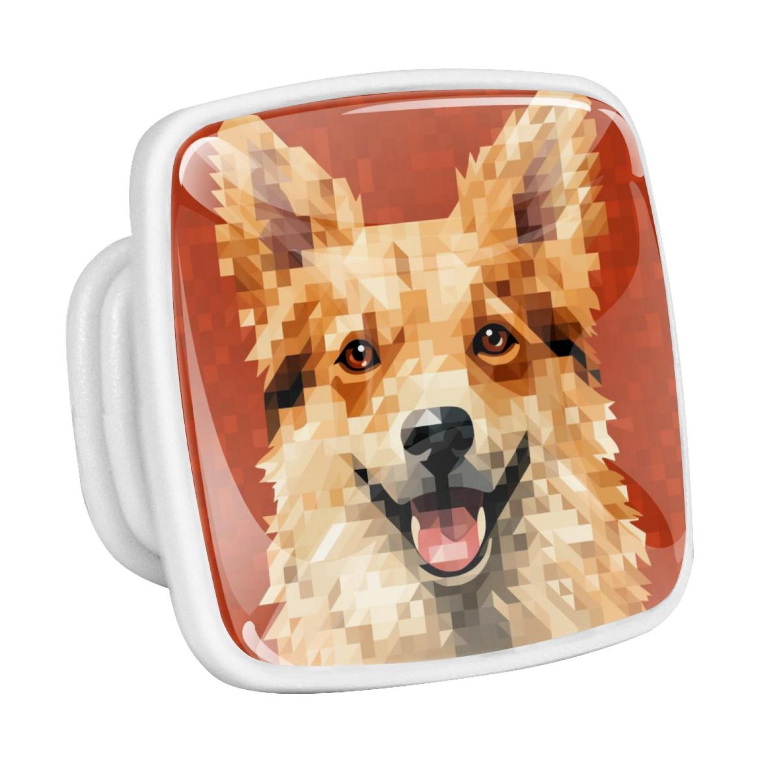 Pixel Dog Pet Animal Fluorescent Drawer Pulls with Screws Square 4-Pack ...