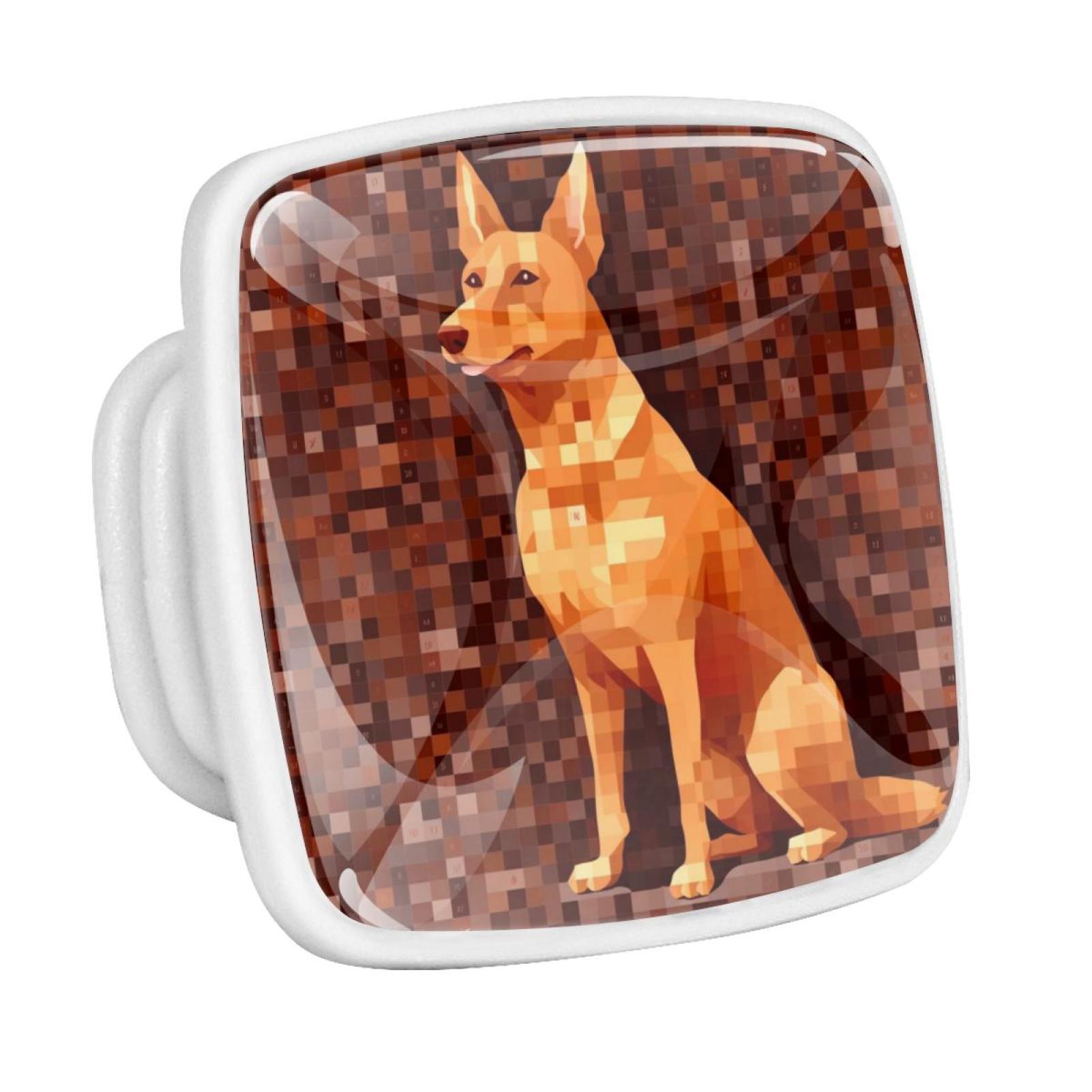 Pixel Dog Pet Animal Fluorescent Drawer Pulls with Screws Square 4-Pack ...