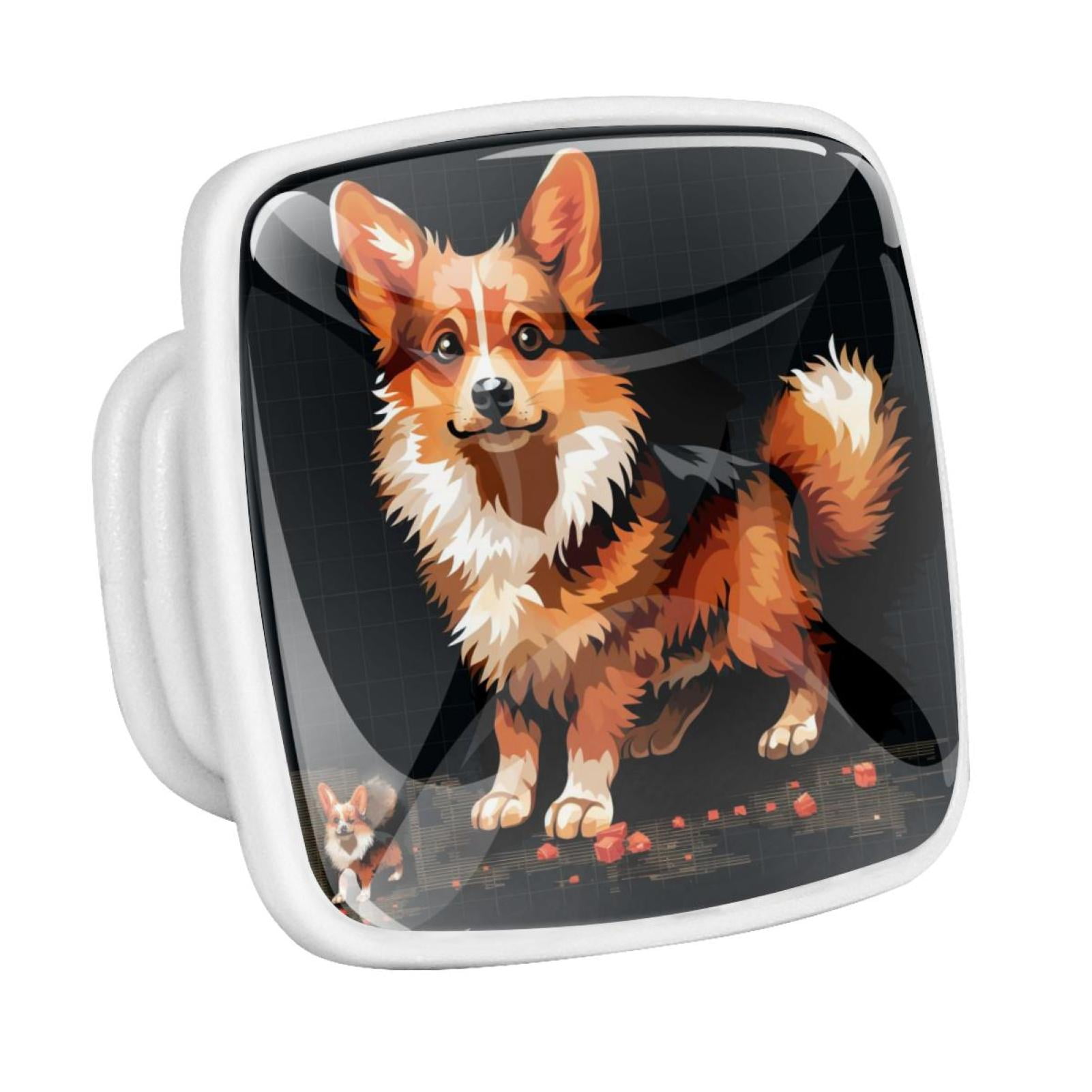 Pixel Dog Pet Animal Fluorescent Drawer Pulls with Screws Square 4-Pack ...