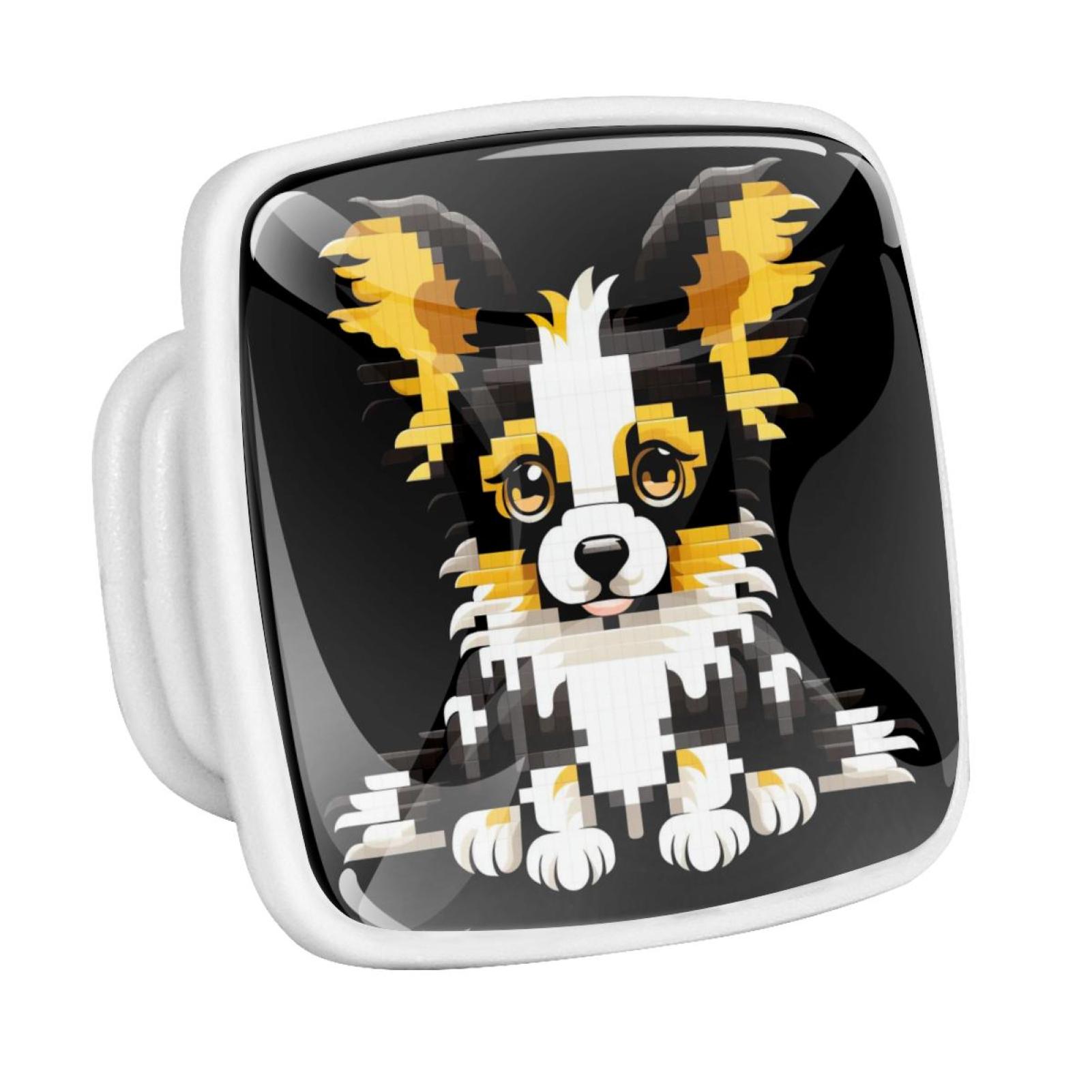 Pixel Dog Pet Animal Fluorescent Drawer Pulls with Screws Square 4-Pack ...