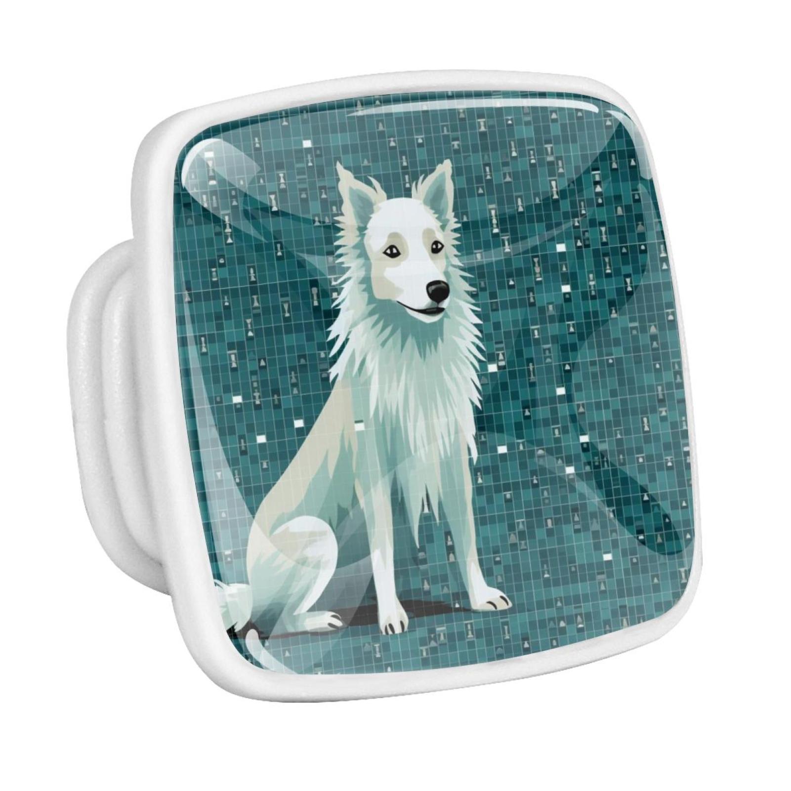 Pixel Dog Pet Animal Fluorescent Drawer Pulls with Screws Square 4-Pack ...