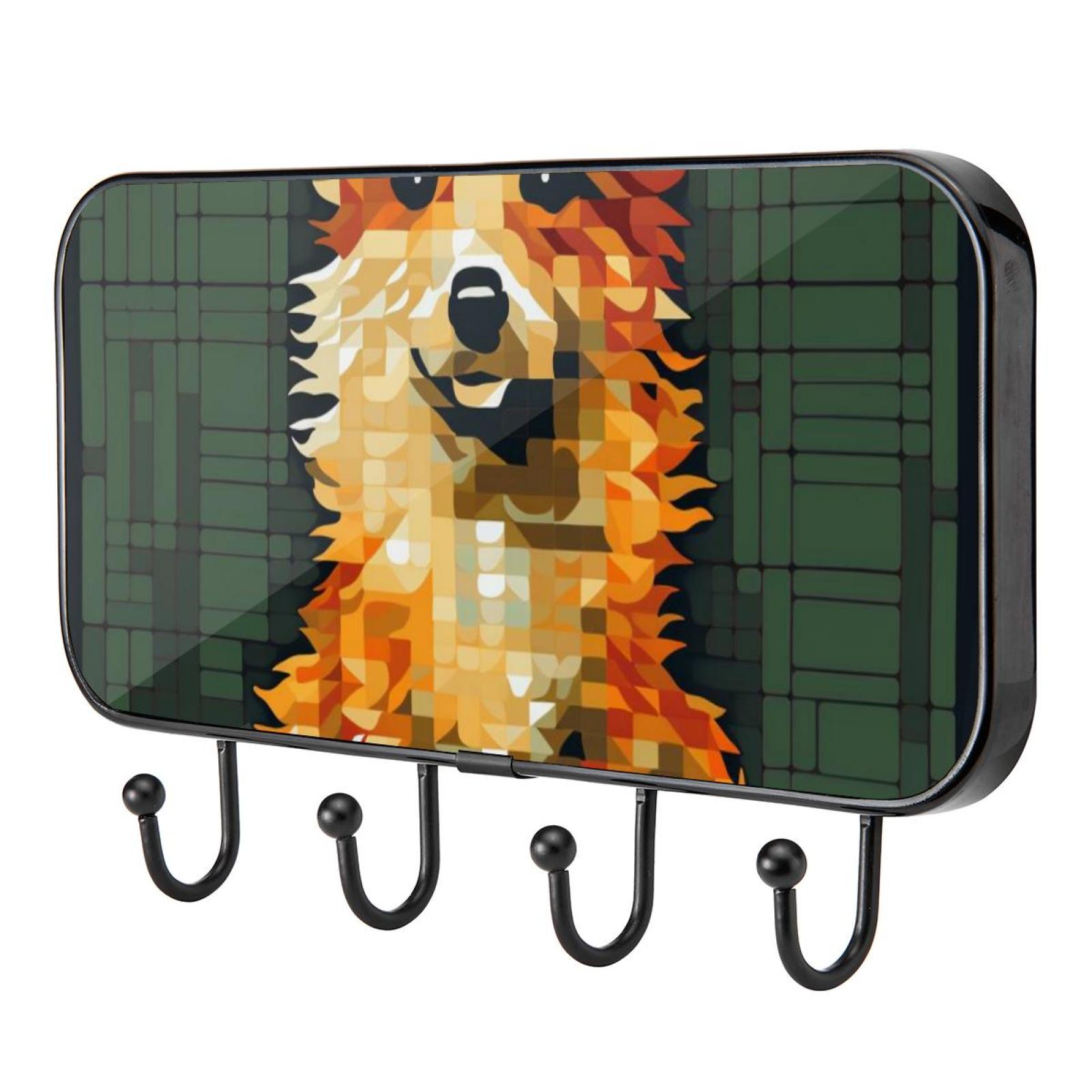 Pixel Dog Pet Animal Self Adhesive Towel Coat Wood Iron Hooks for Home ...